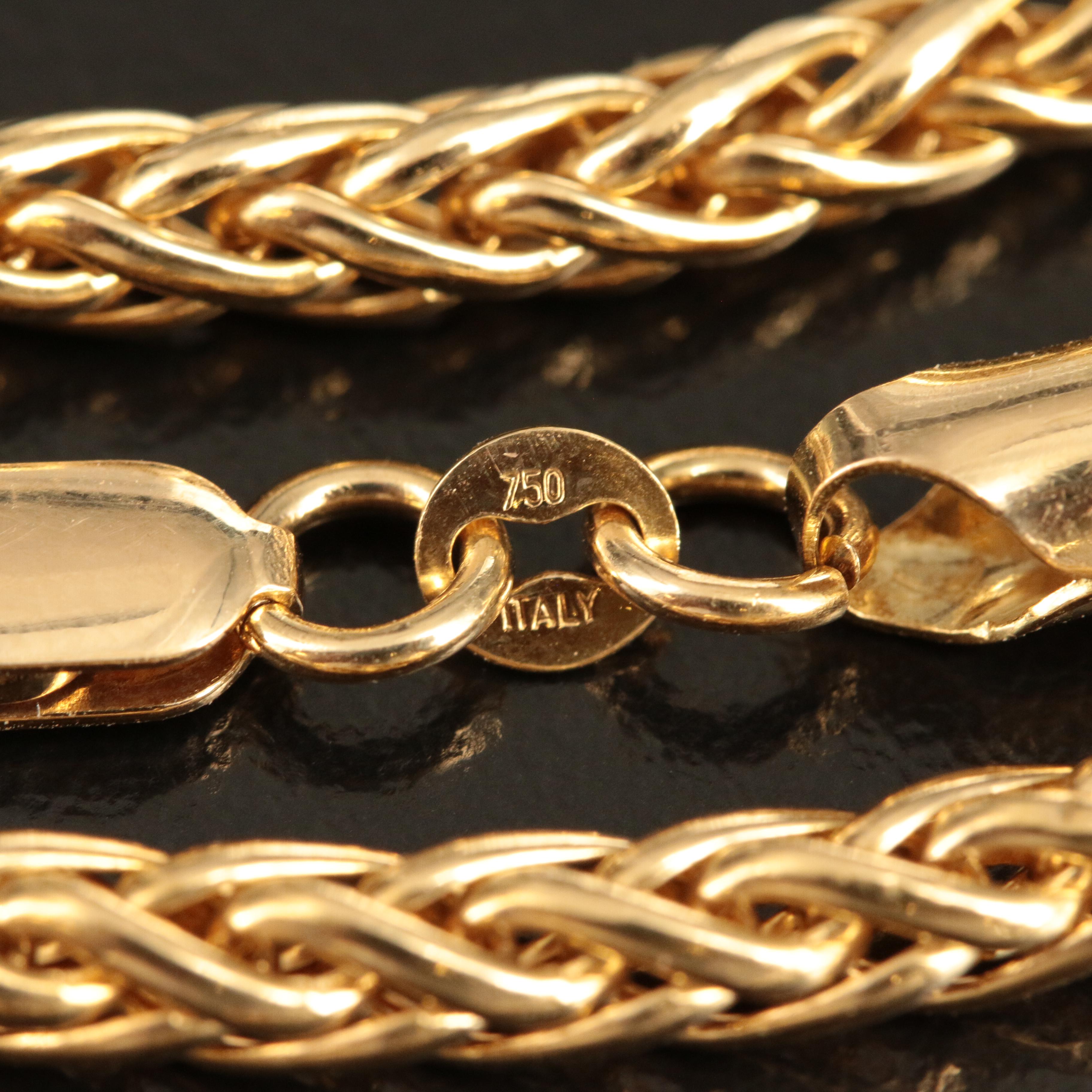 18K Gold Wheat Chain Necklace | EBTH