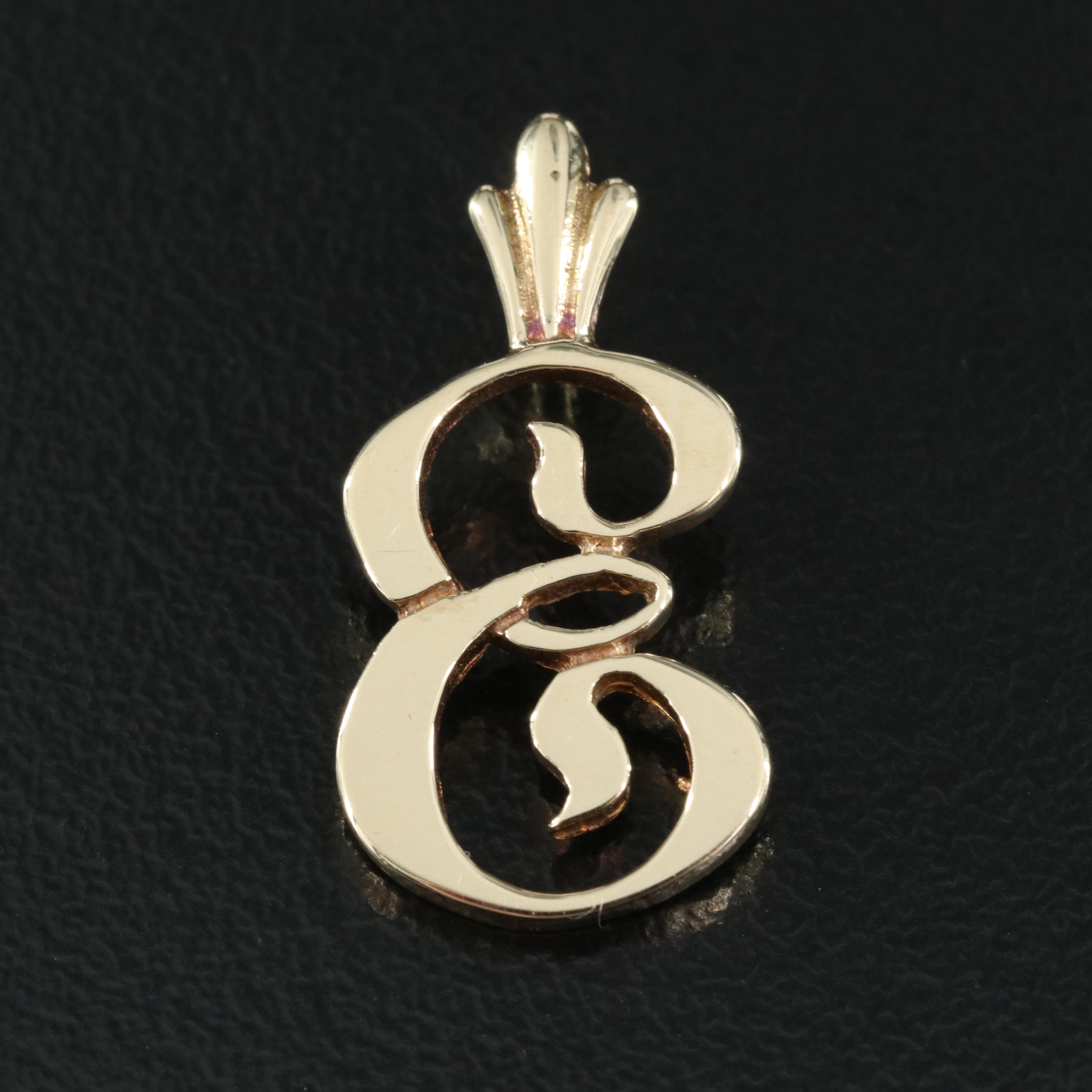 14K Letter 'E' Pendant | EBTH