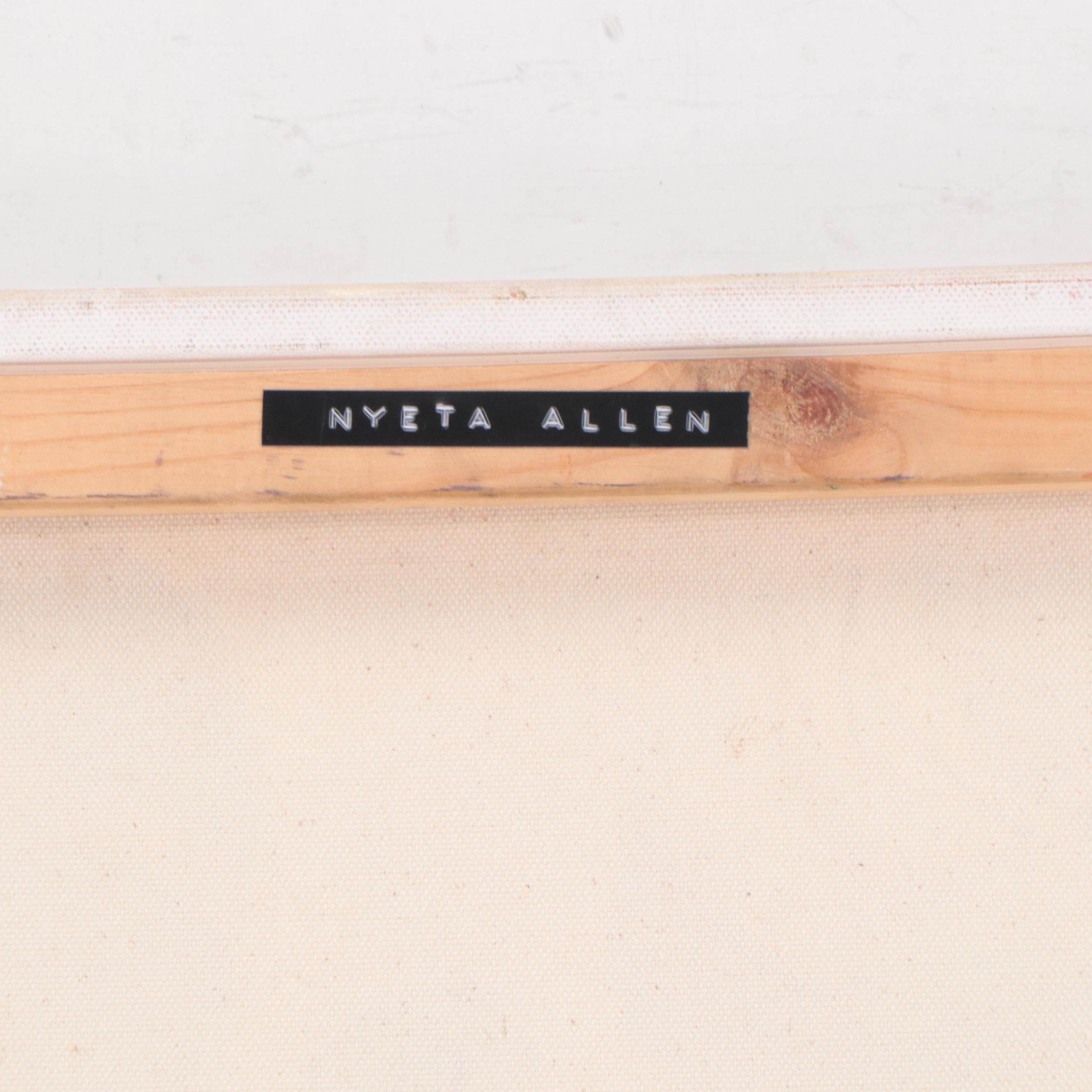 Nyeta Allen African Folk Style Figurative Acrylic Painting of Stylized ...