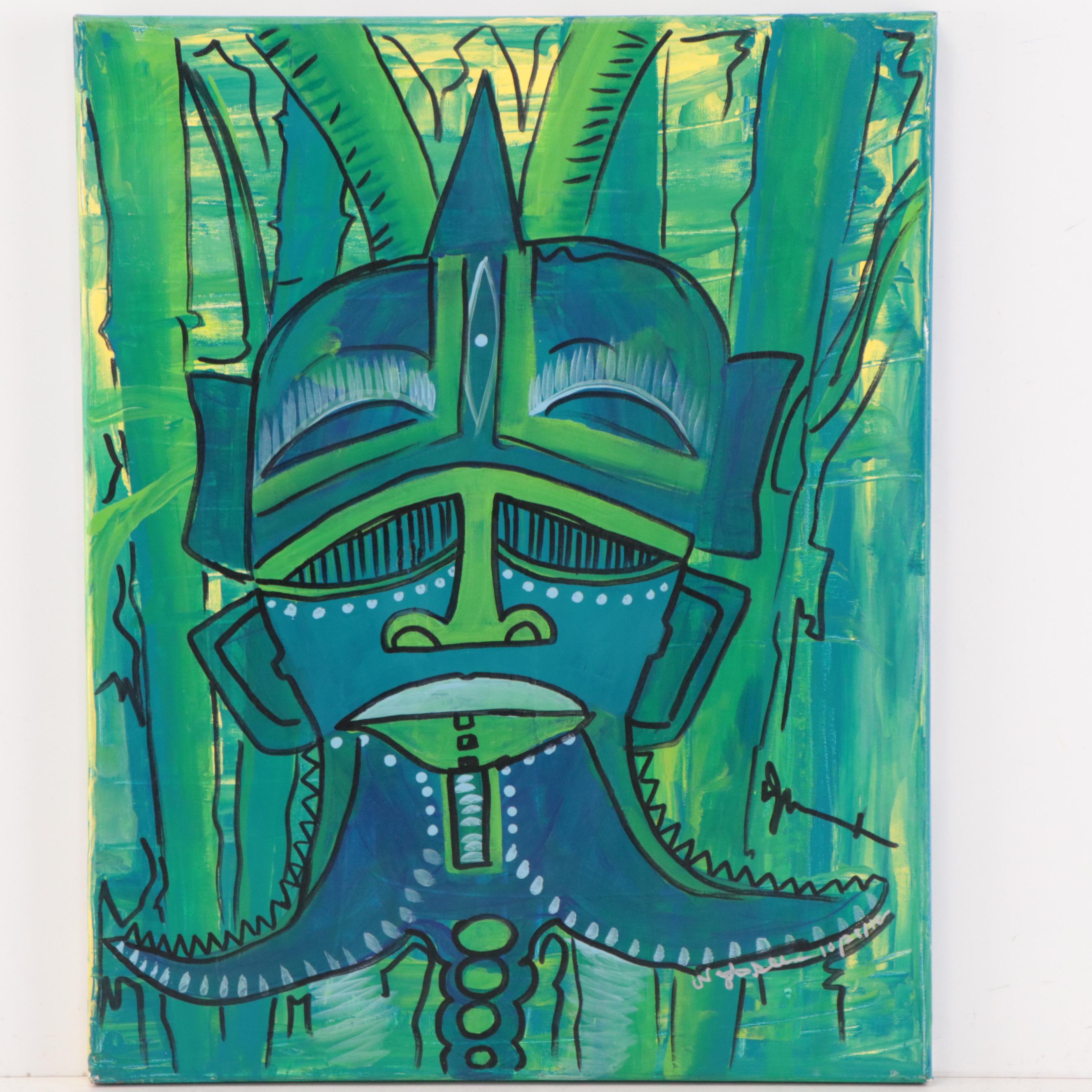 Nyeta Allen Stylized Figurative Acrylic Painting | EBTH