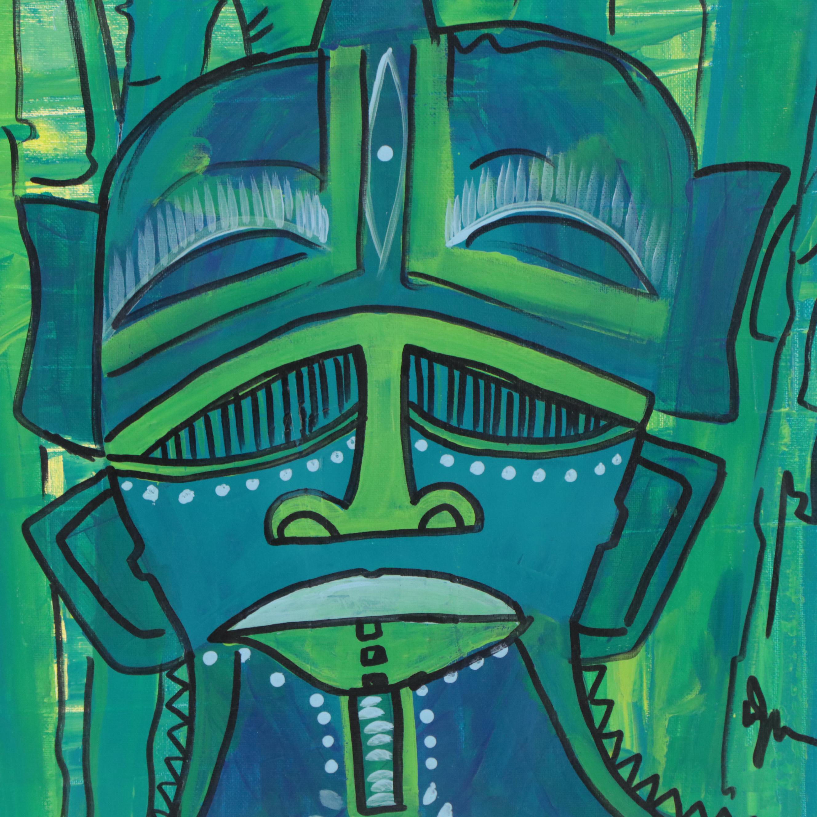 Nyeta Allen Stylized Figurative Acrylic Painting | EBTH