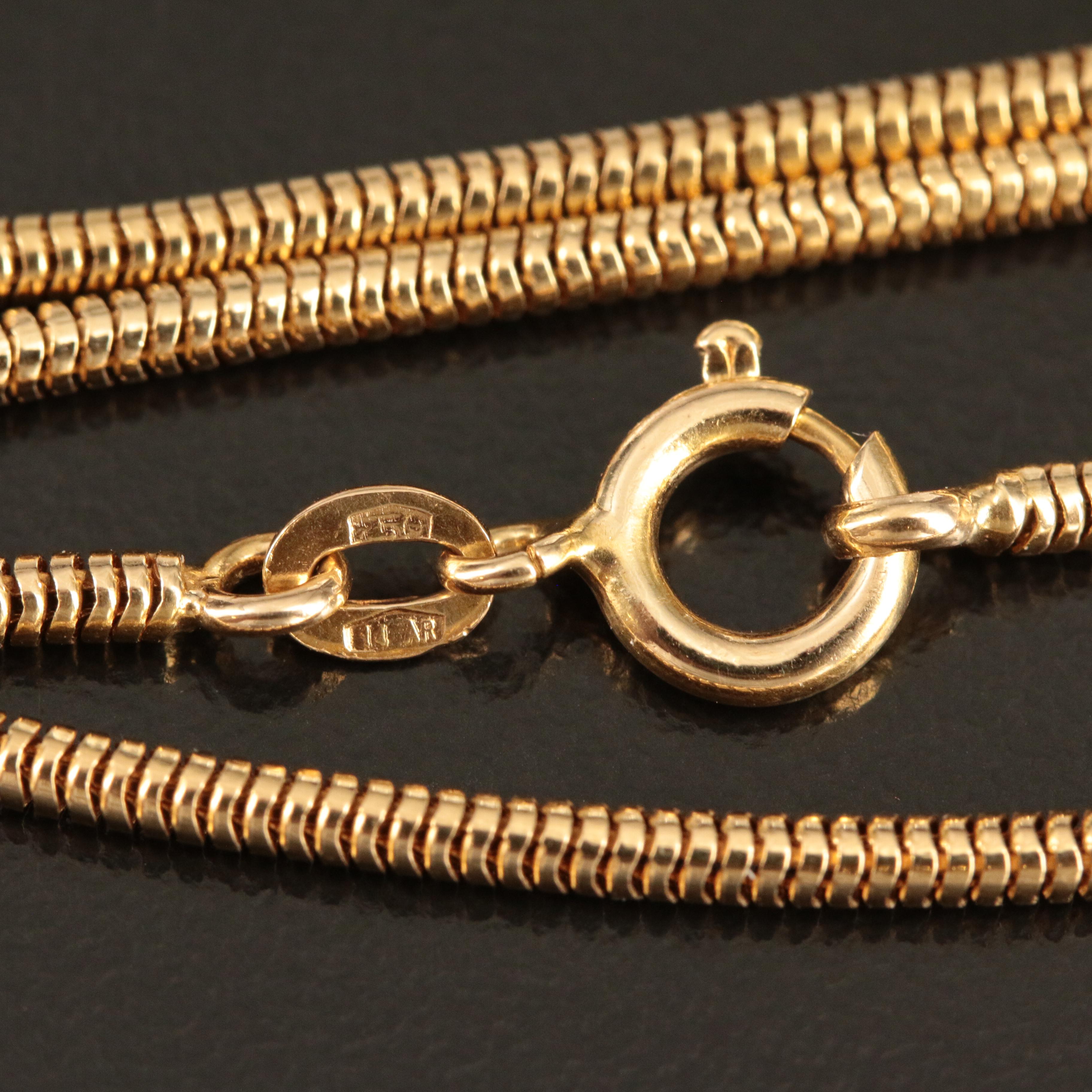 Italian 18K Round Snake Chain Necklace | EBTH