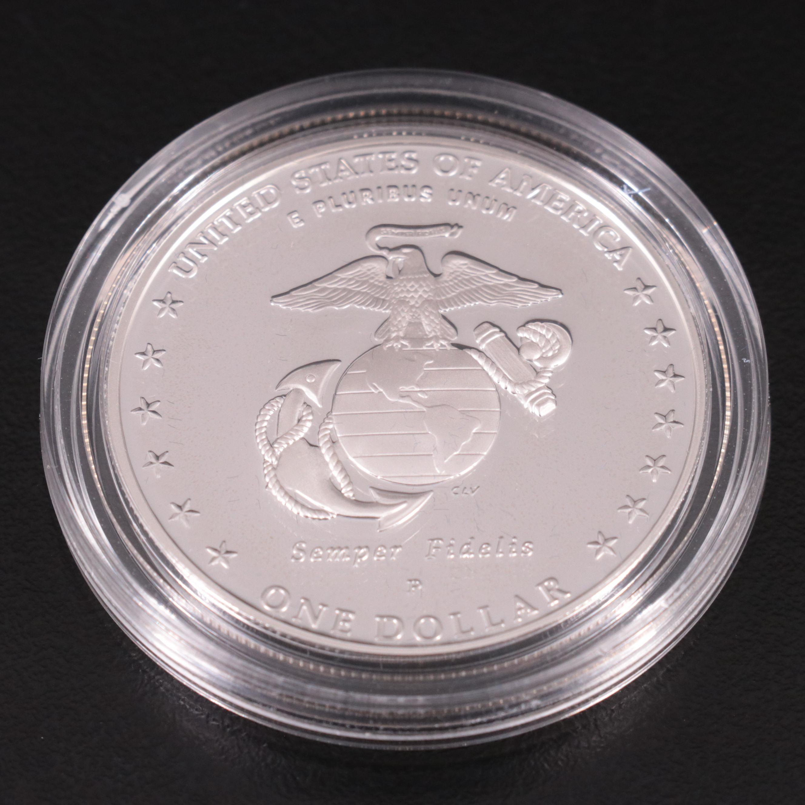 2005-P Marine Corps Commemorative Silver Dollar Proof Coin | EBTH