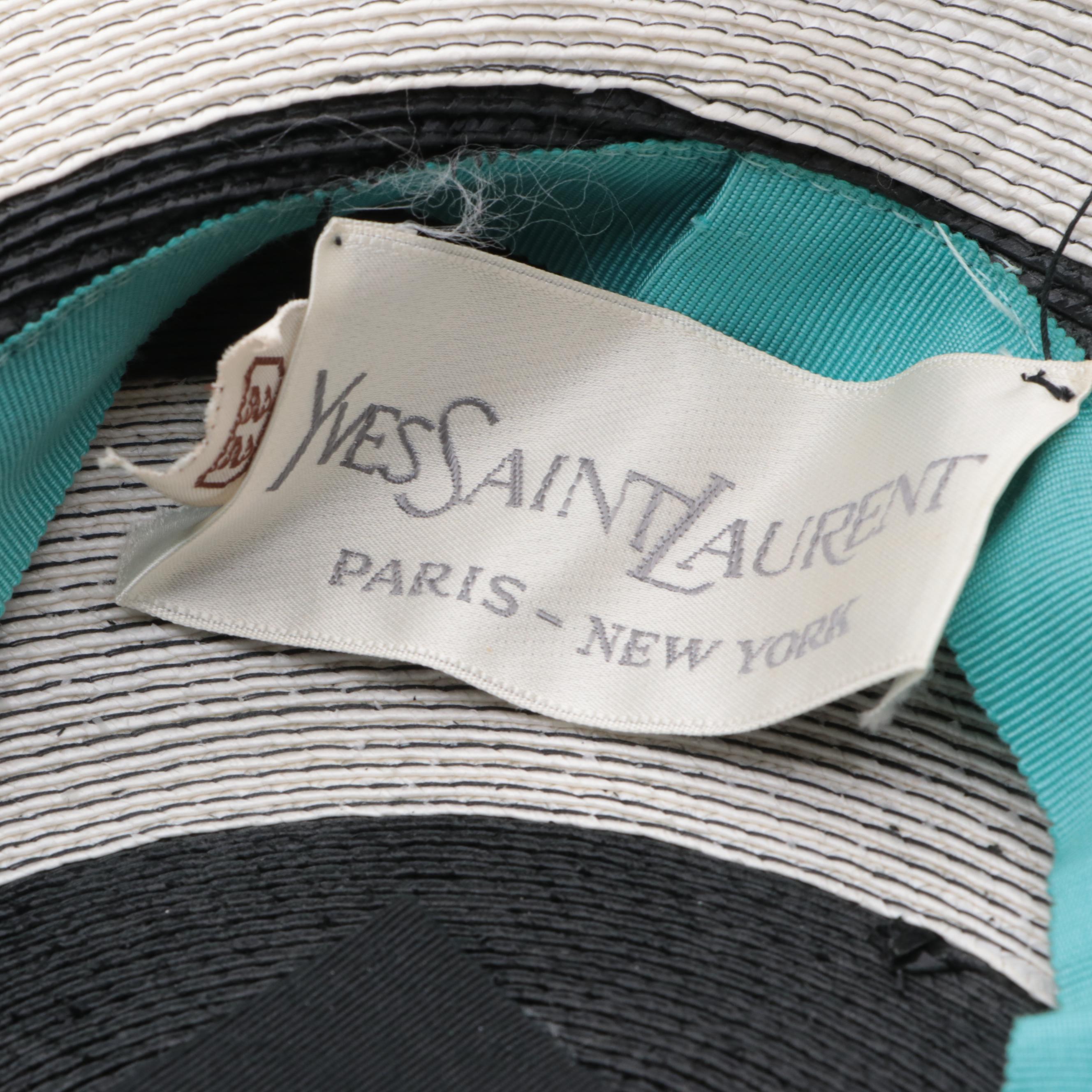 Yves Saint Laurent Straw Beret and Mr. John Wool/Feather Bumper Hat ...