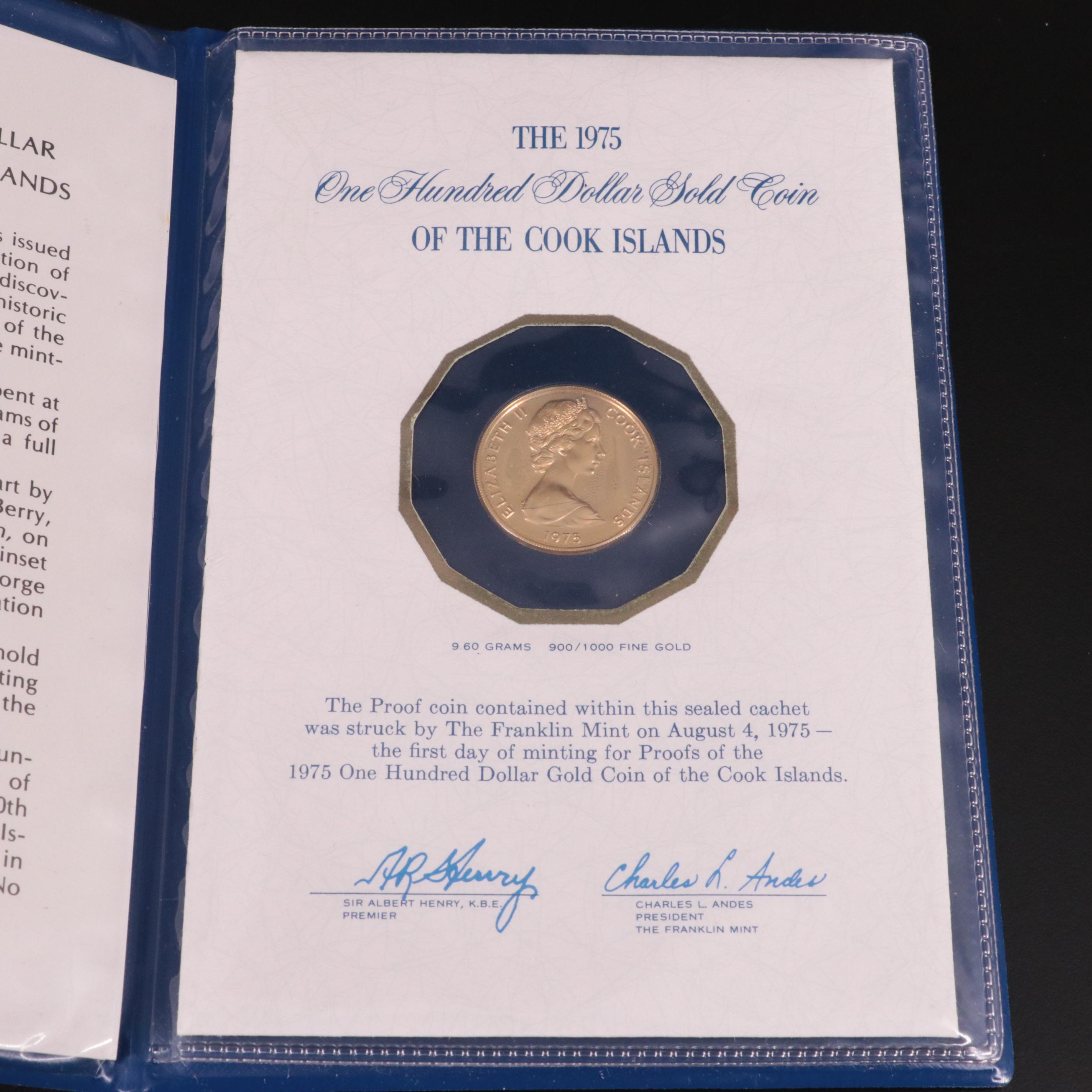 1975 Cook Islands 100-Dollar Gold Coin | EBTH