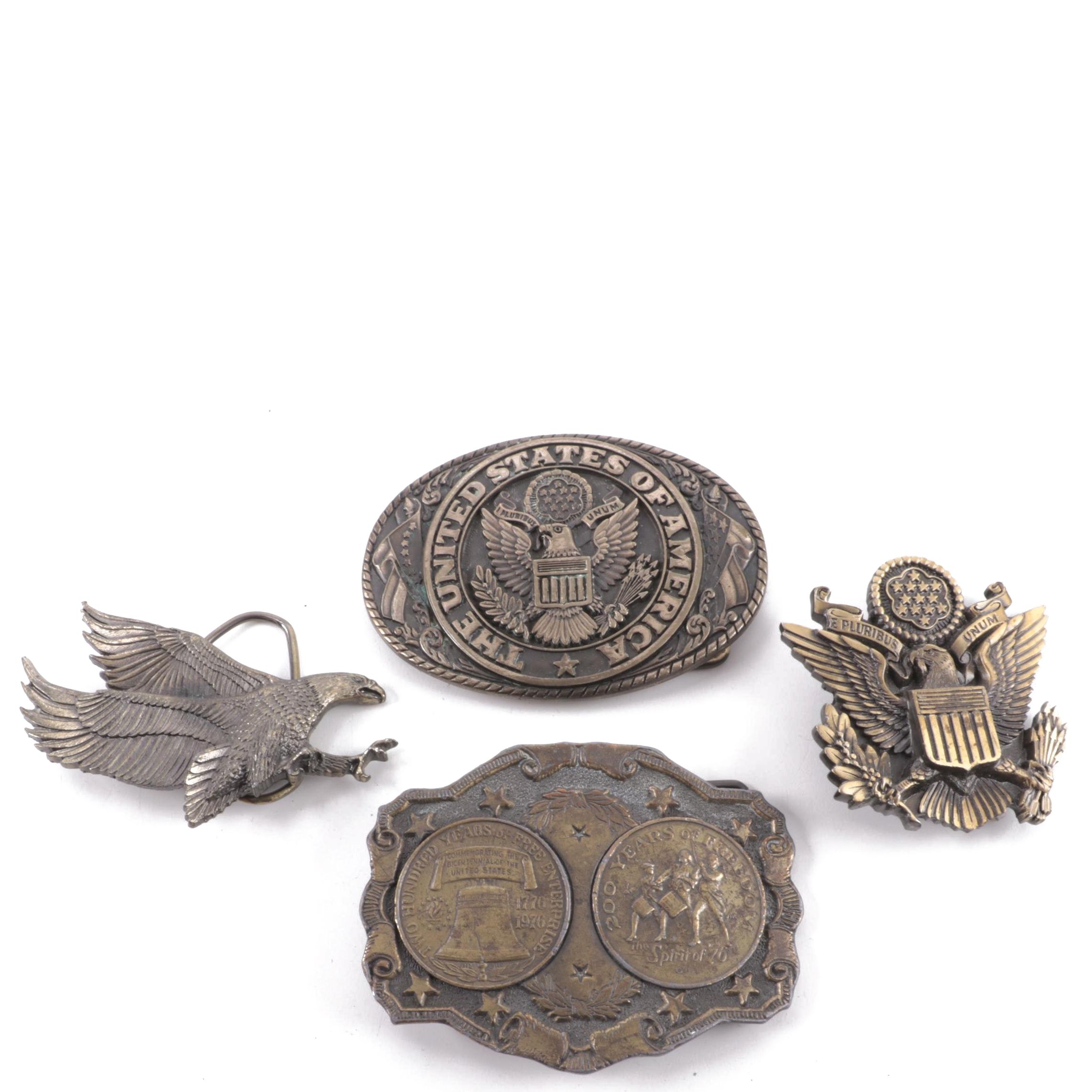 Great American, Tony Lama, and Lewis Metal Patriotic Belt Buckles | EBTH