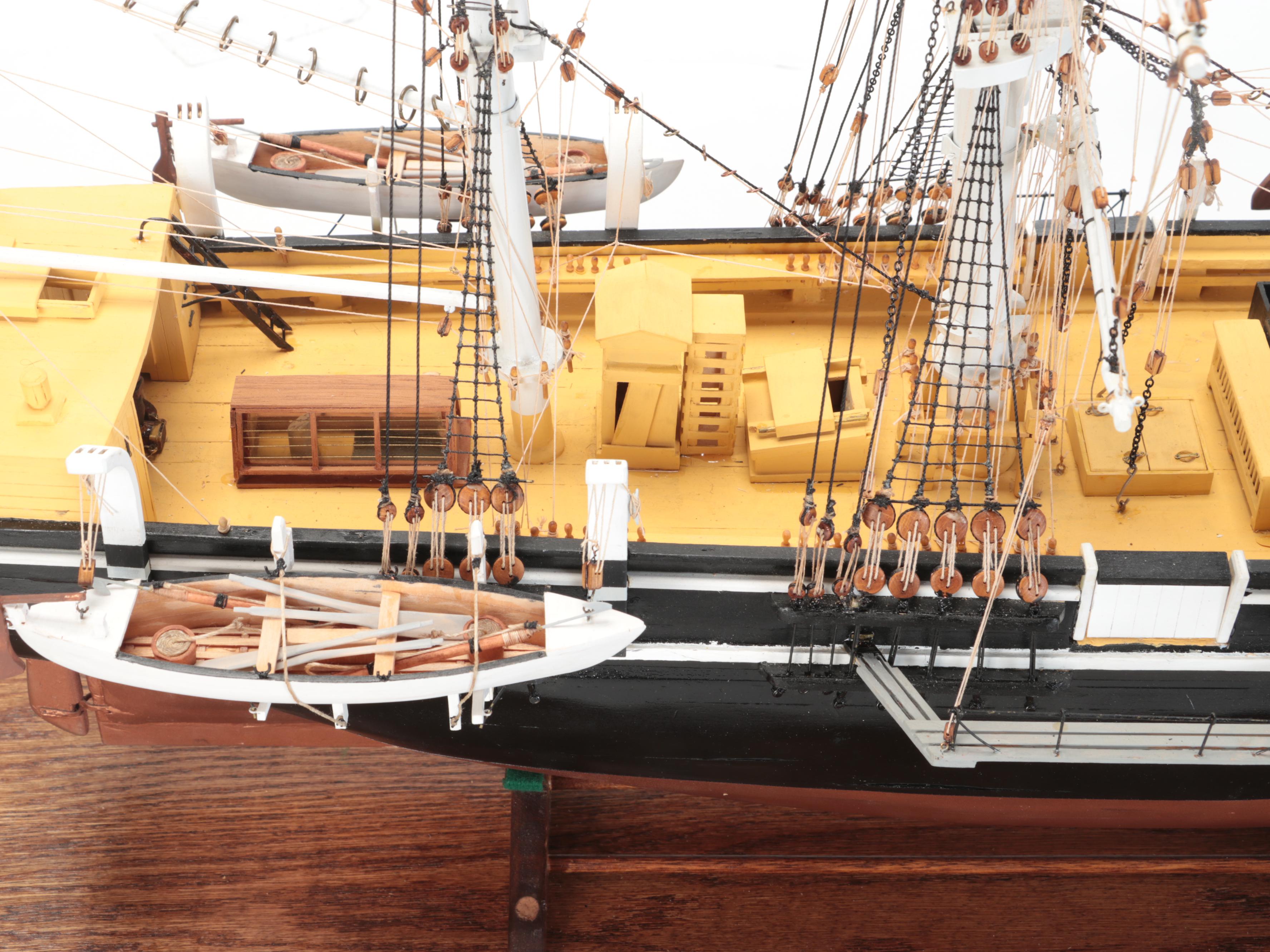 Handcrafted "Charles W. Morgan" Whaling Bark Model Ship in Case | EBTH