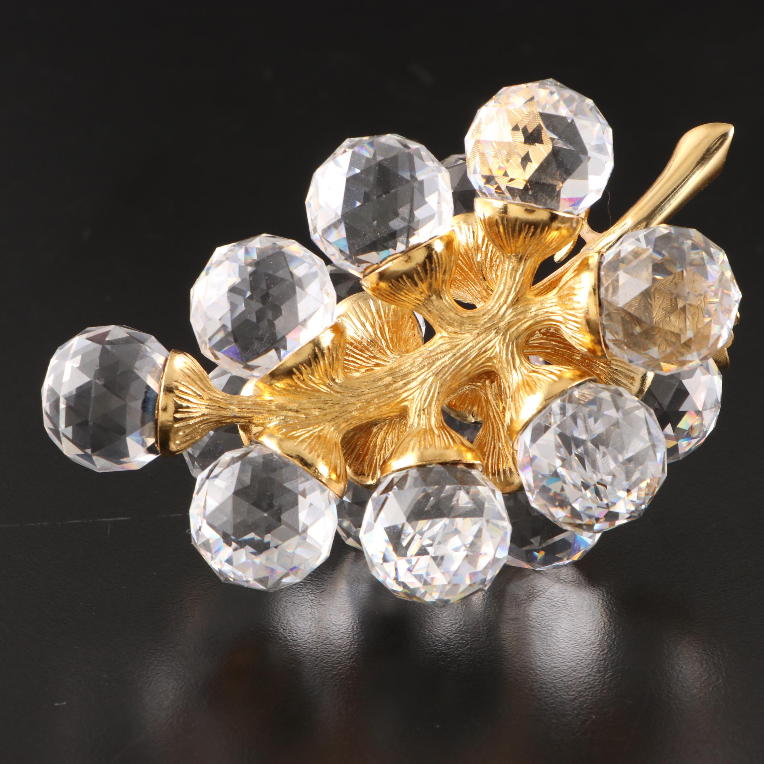 Swarvoski Crystal Grape Bunch and Pineapple Figurines | EBTH