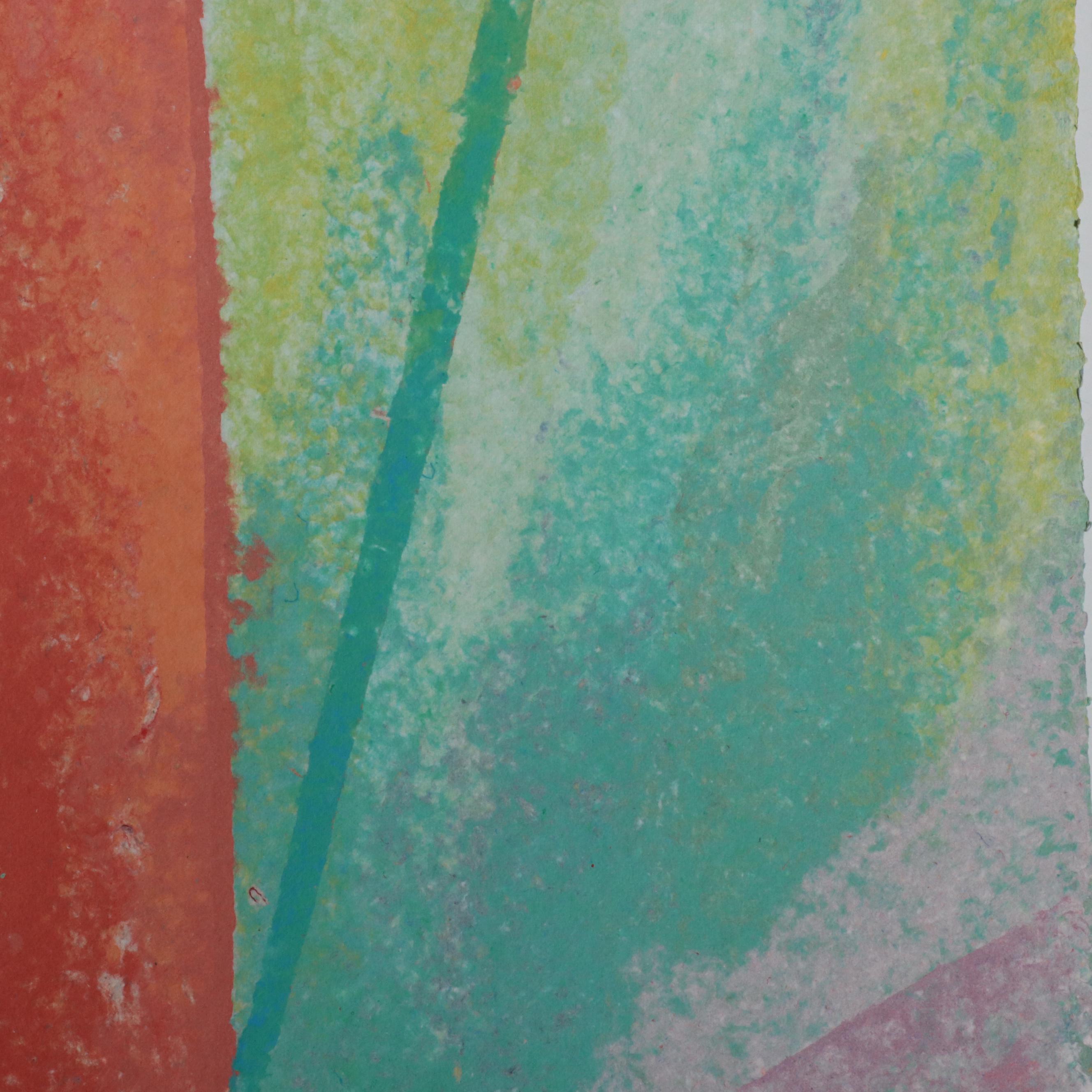 Jan Cook Handmade and Dyed Paper Triptych "Meteor Blue" | EBTH