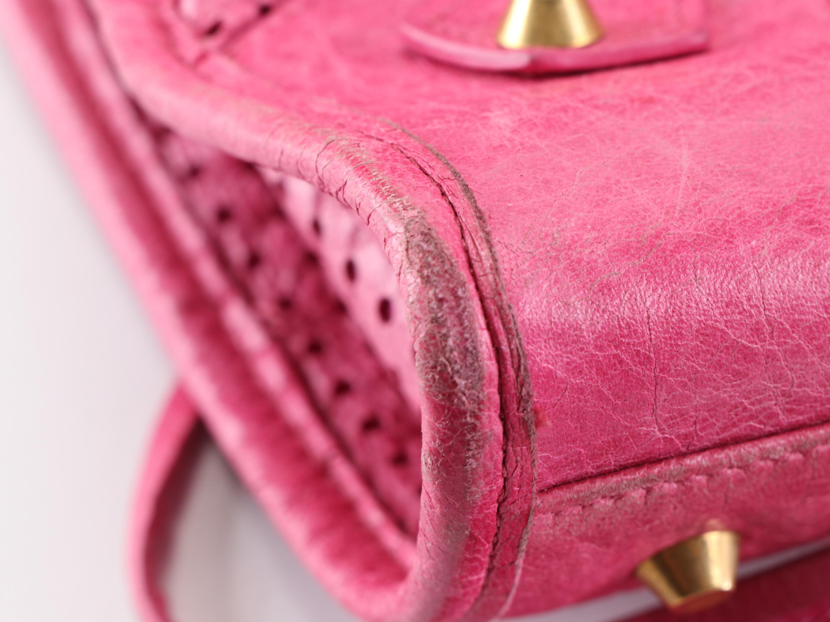Balenciaga Classic Work Bag in Pink Perforated Leather | EBTH