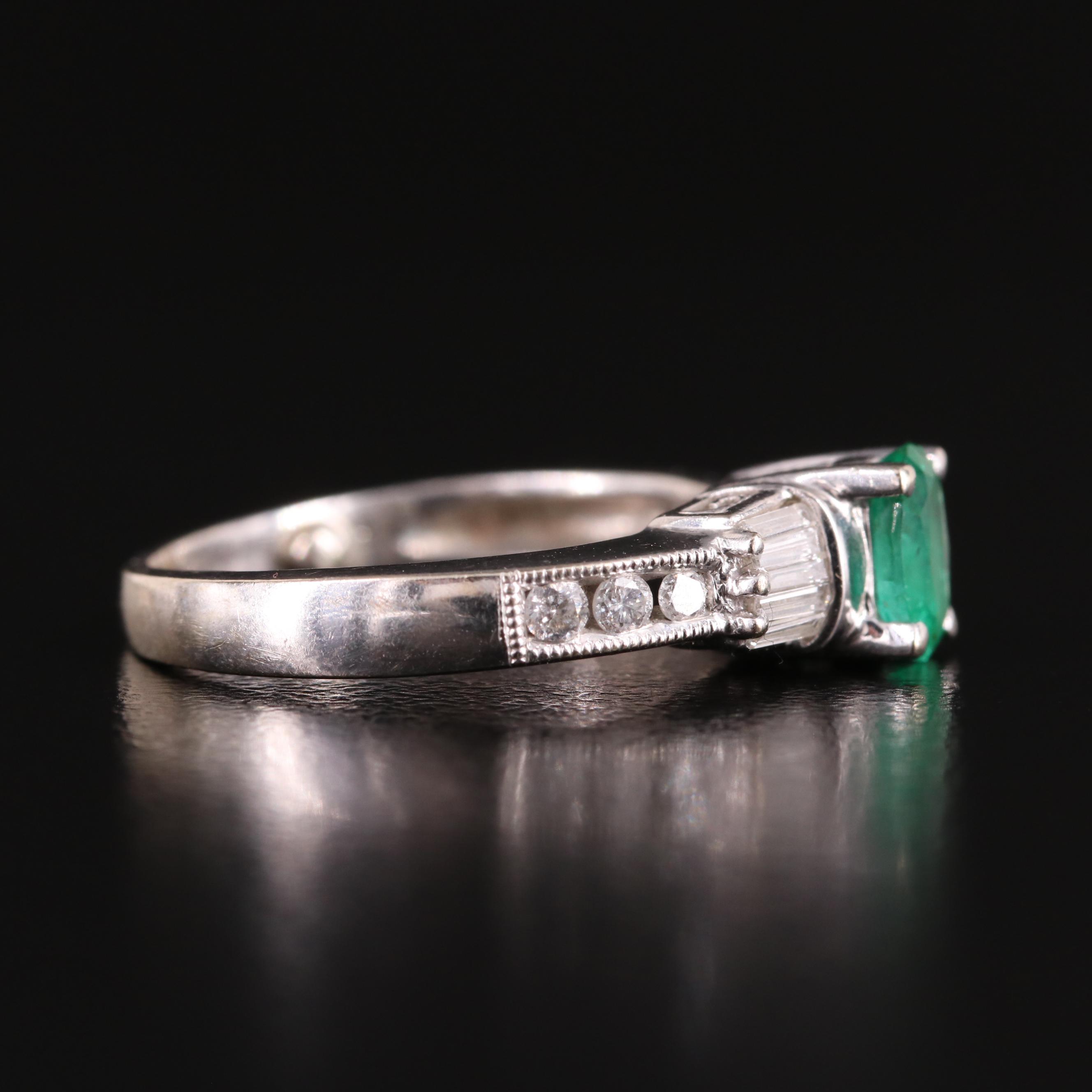 Vintage 14K Emerald and Diamond Ring | EBTH