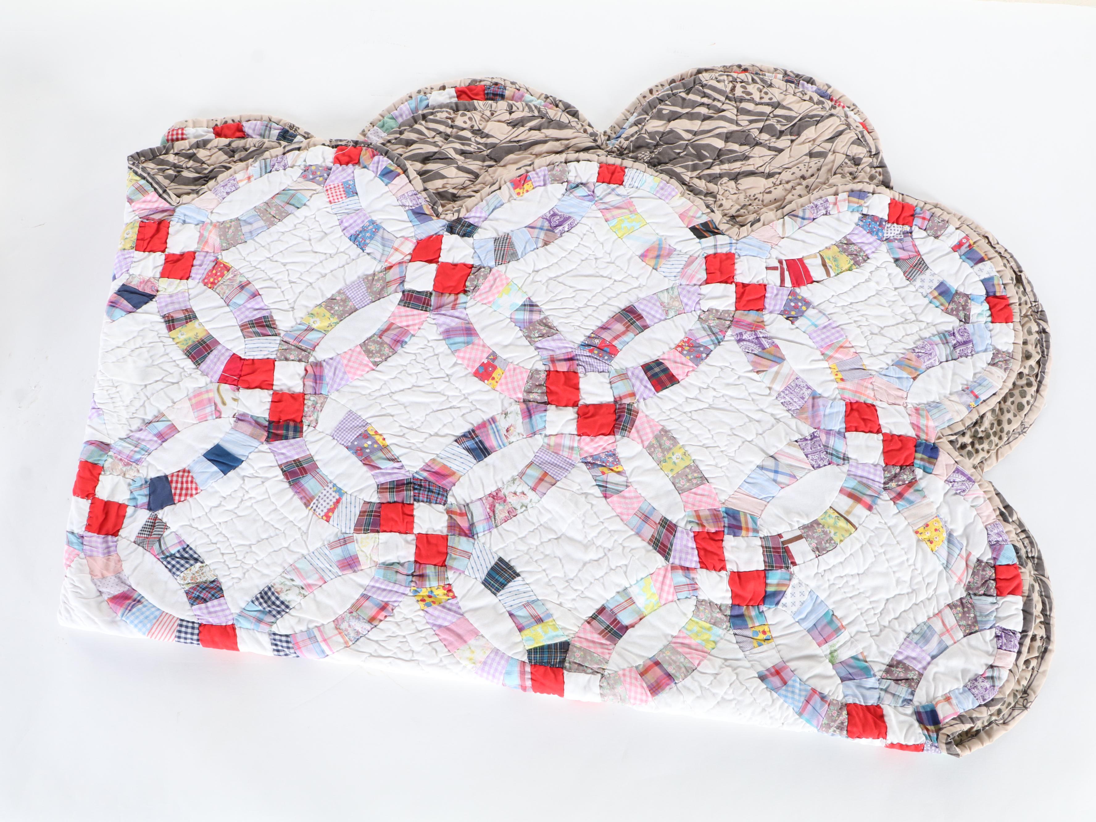 Handmade "Double Wedding Ring" Quilt with Other Handmade Cotton Quilts ...