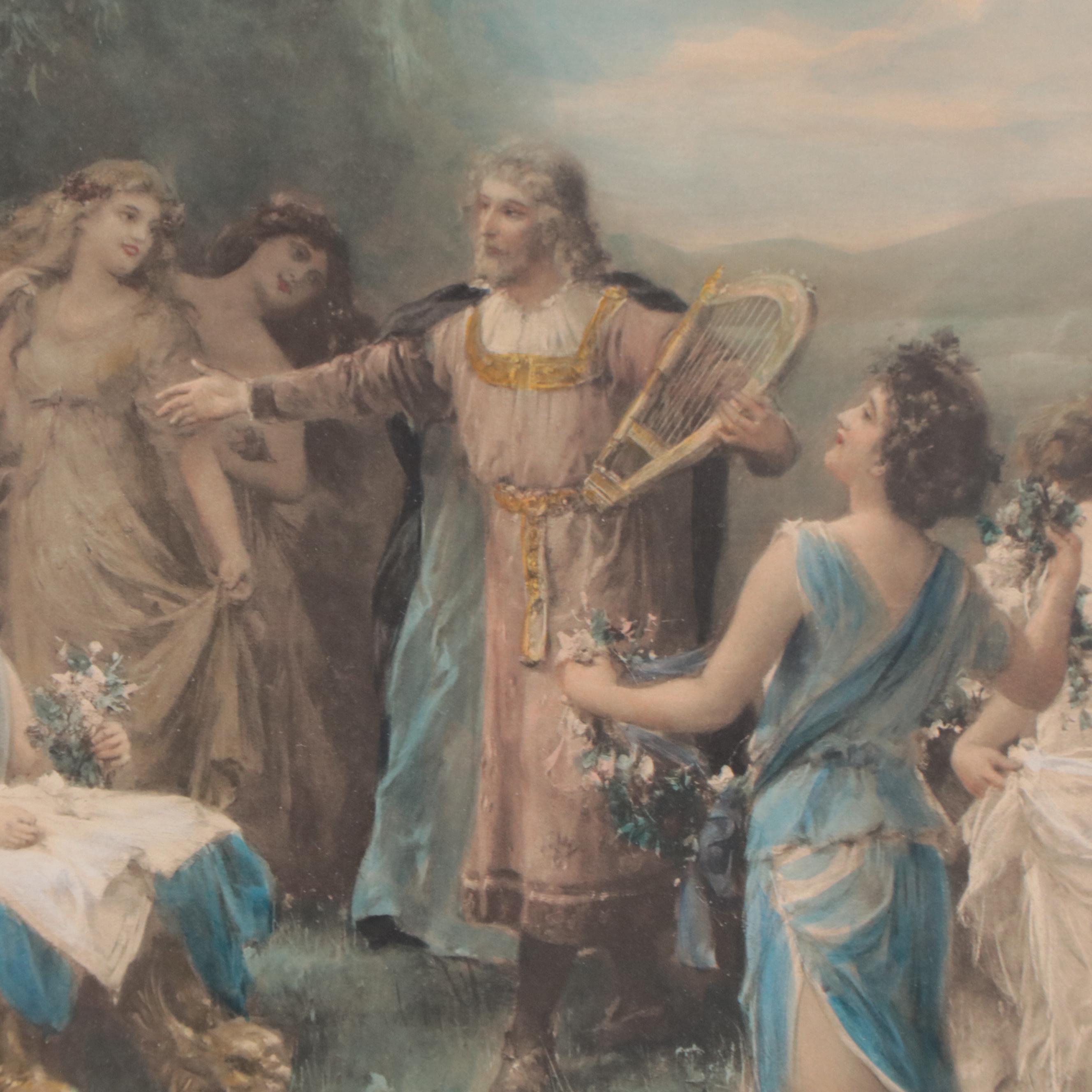 Hand-Colored Photogravure After Emanuel Oberhauser "The Feast of Venus ...