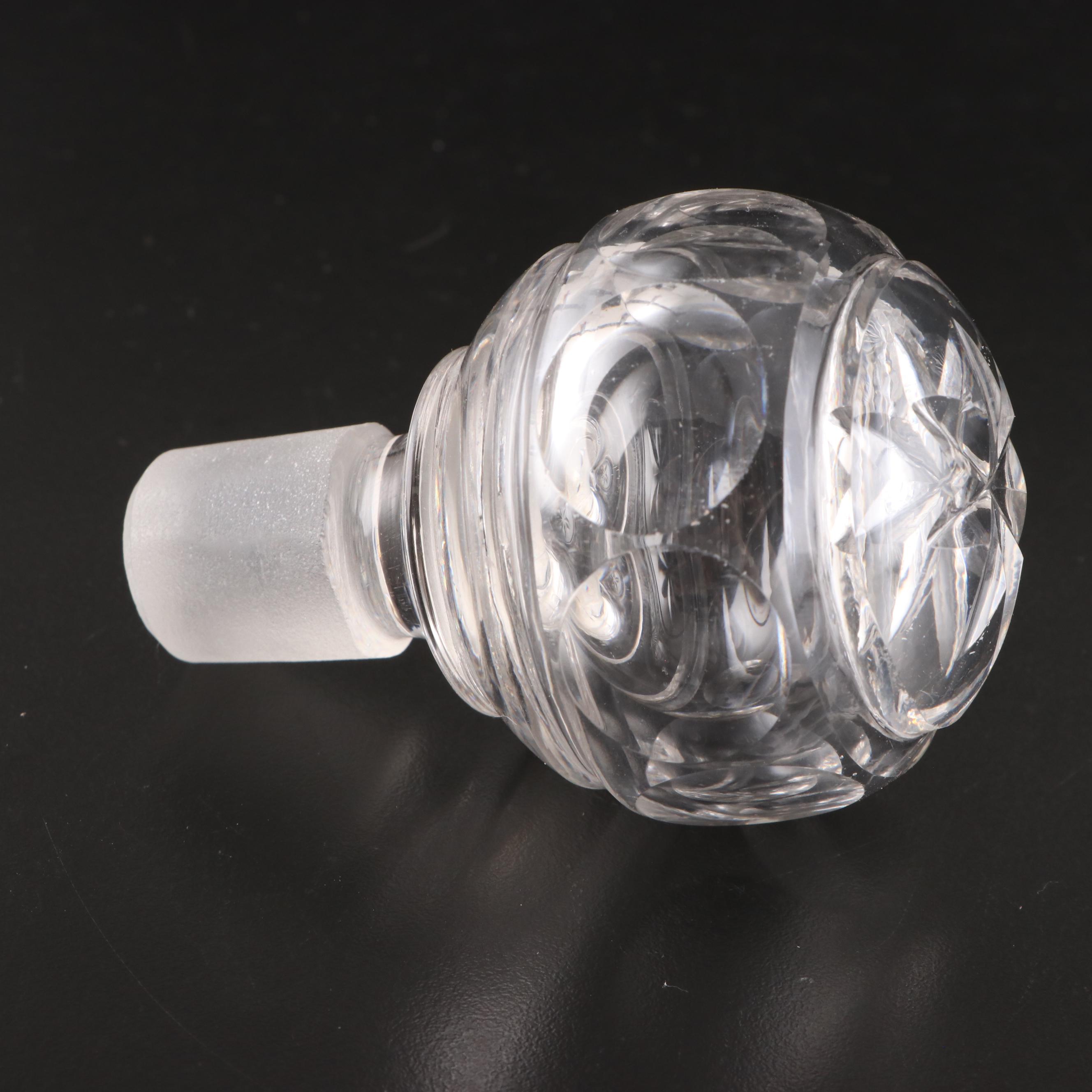 Georgian English Ringed Neck Cut Glass Decanter, Antique | EBTH