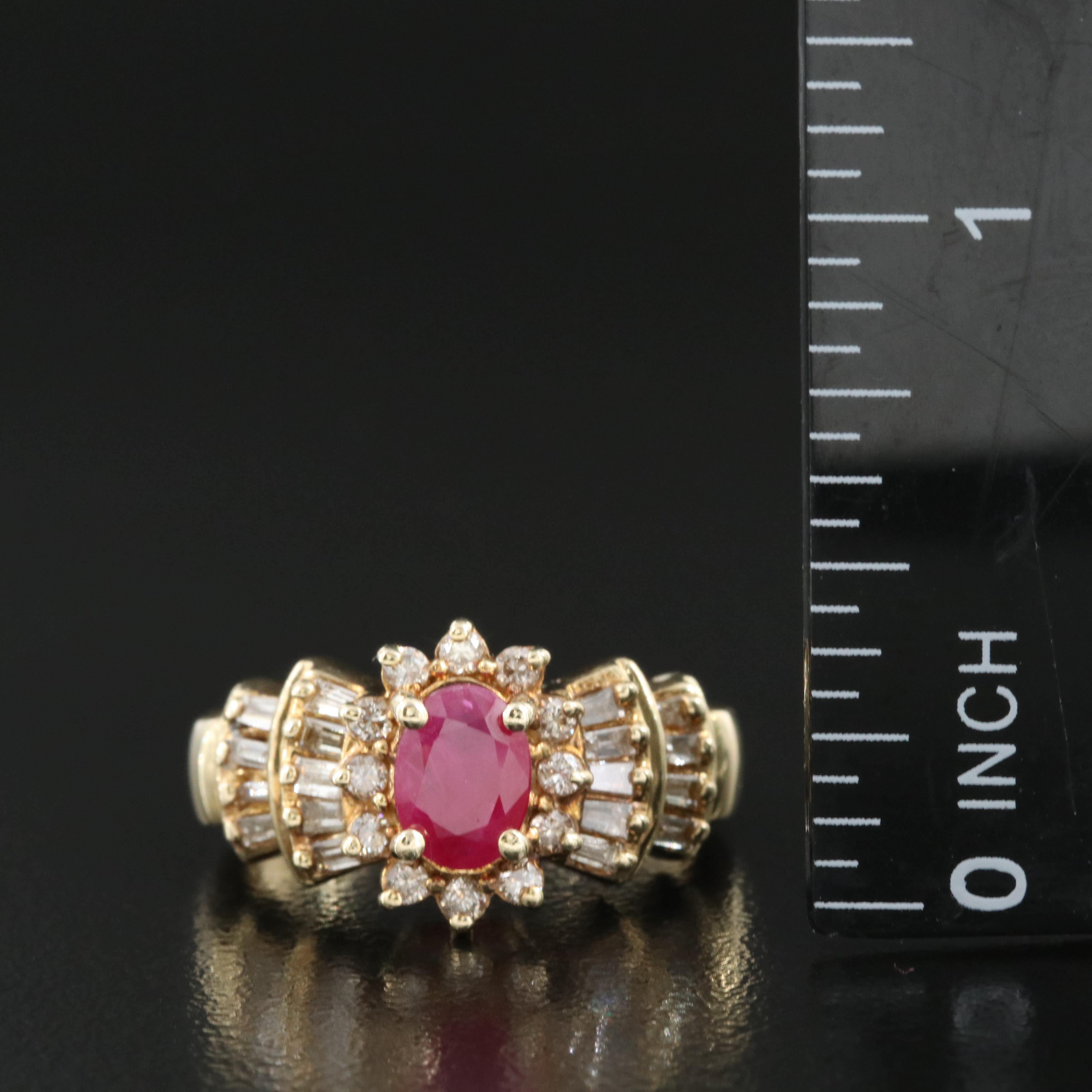 14K Ruby and Diamond Tiered Ring | EBTH