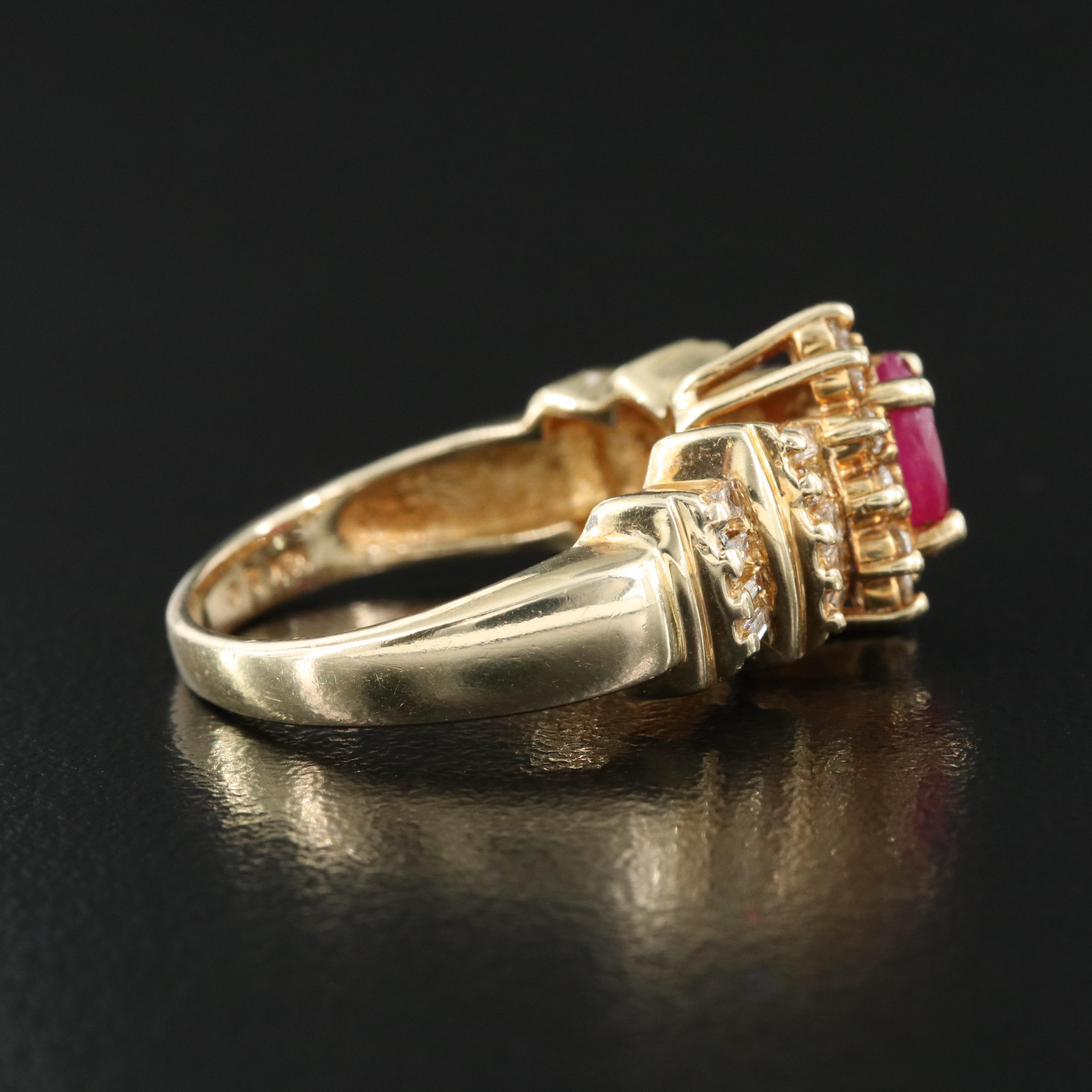 14K Ruby and Diamond Tiered Ring | EBTH