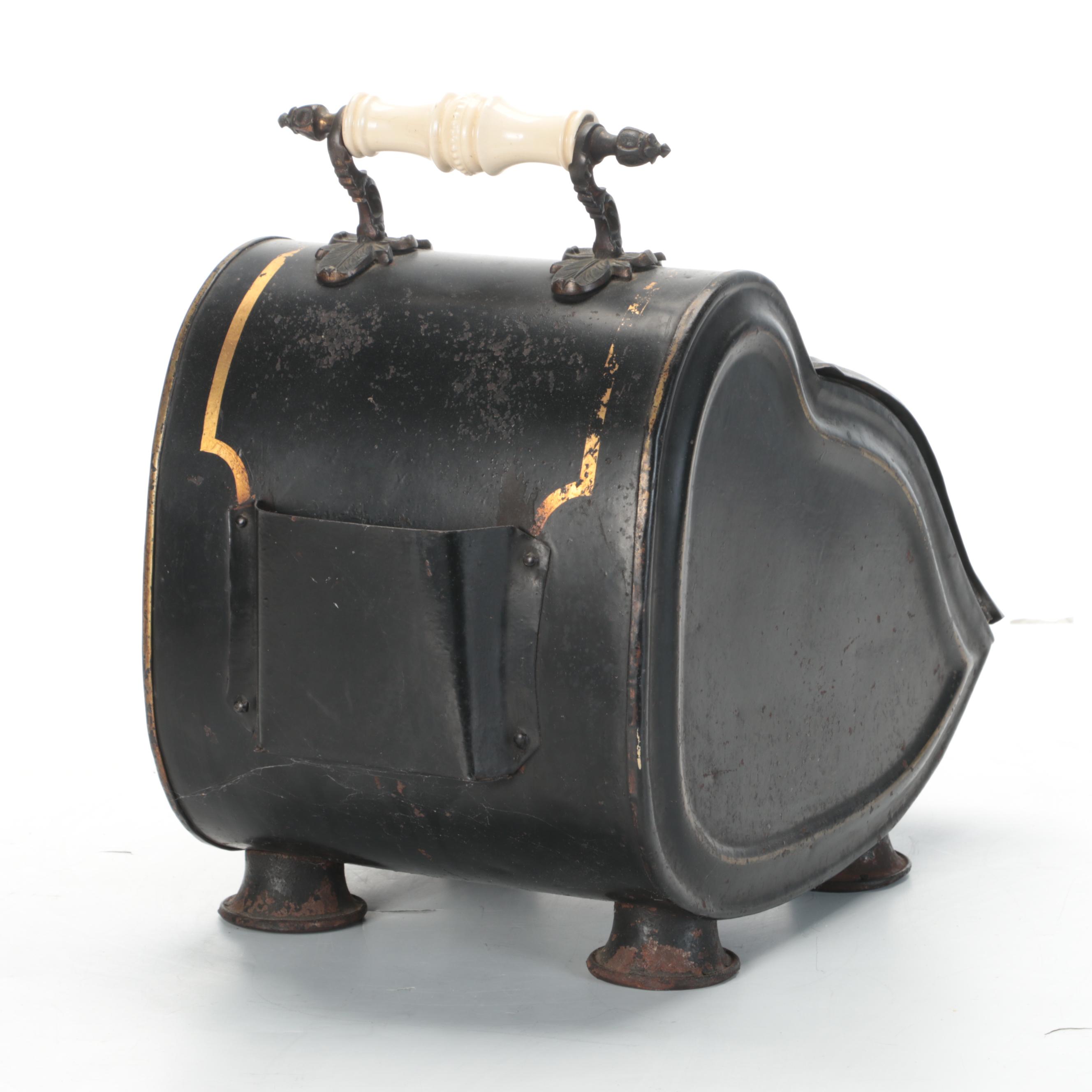 Victorian Painted Toleware Coal Scuttle, Late 19th Century | EBTH