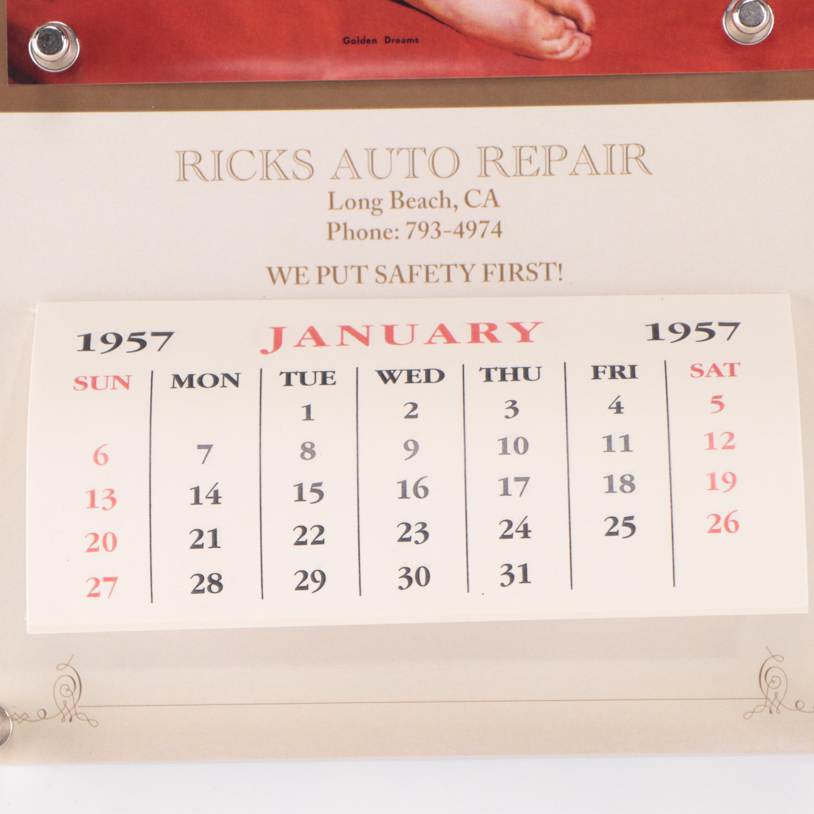 Ricks Auto Repair and American Cleaners Marilyn Monroe Calendars | EBTH