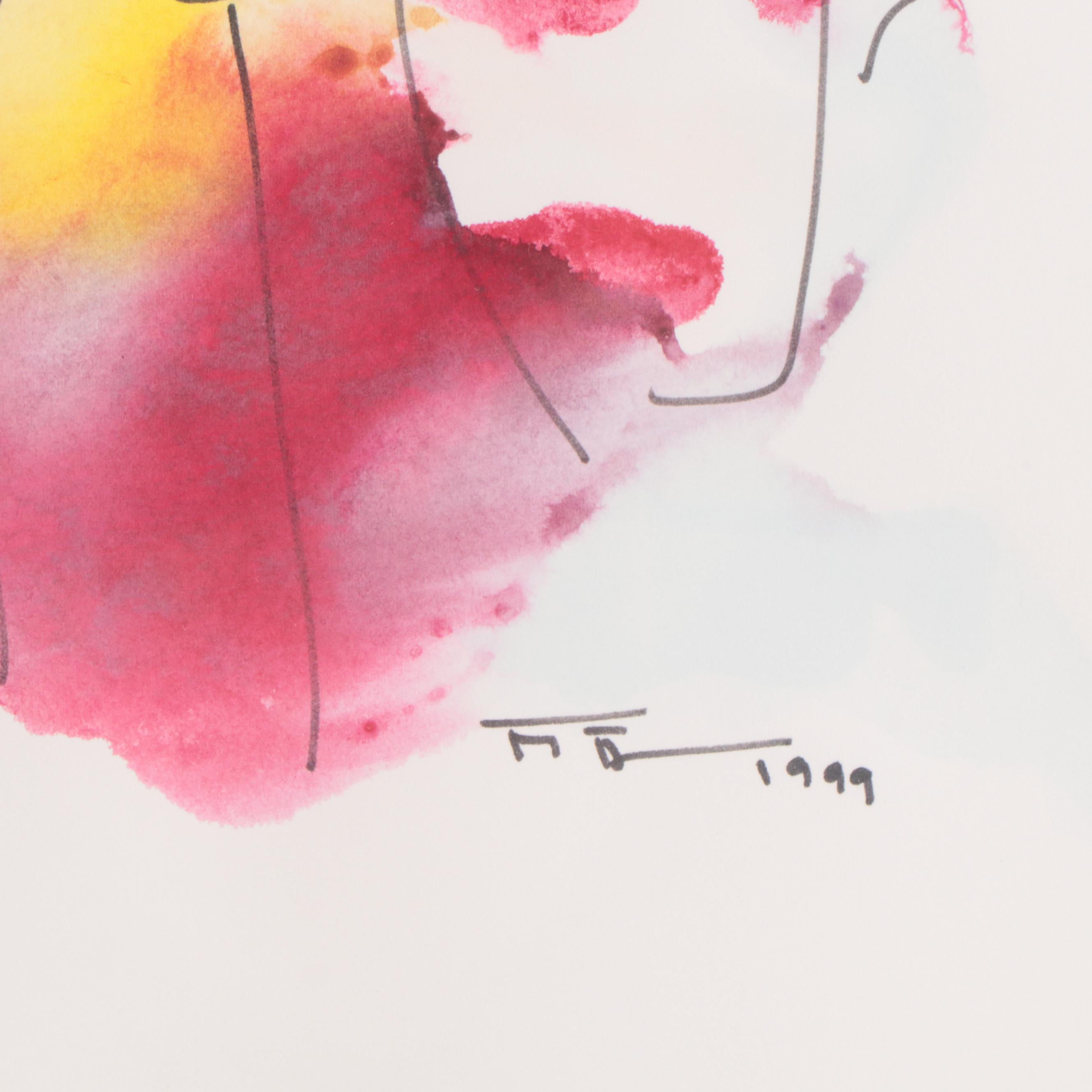 Frank Frazier Watercolor Painting "Do Wop Series," 1999 | EBTH