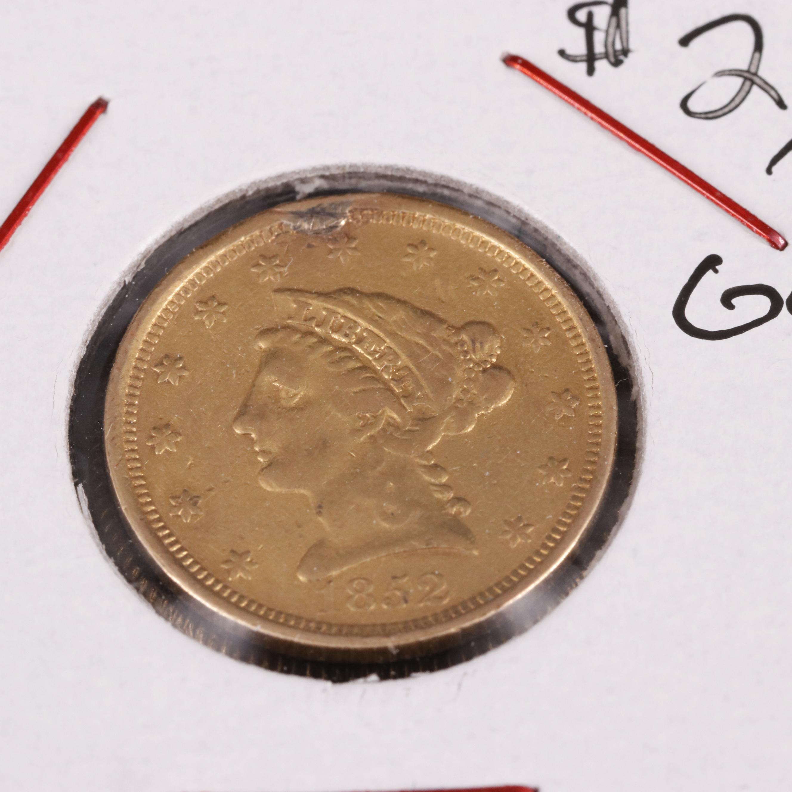 1852 Liberty Two and a Half Dollar Gold Quarter Eagle | EBTH