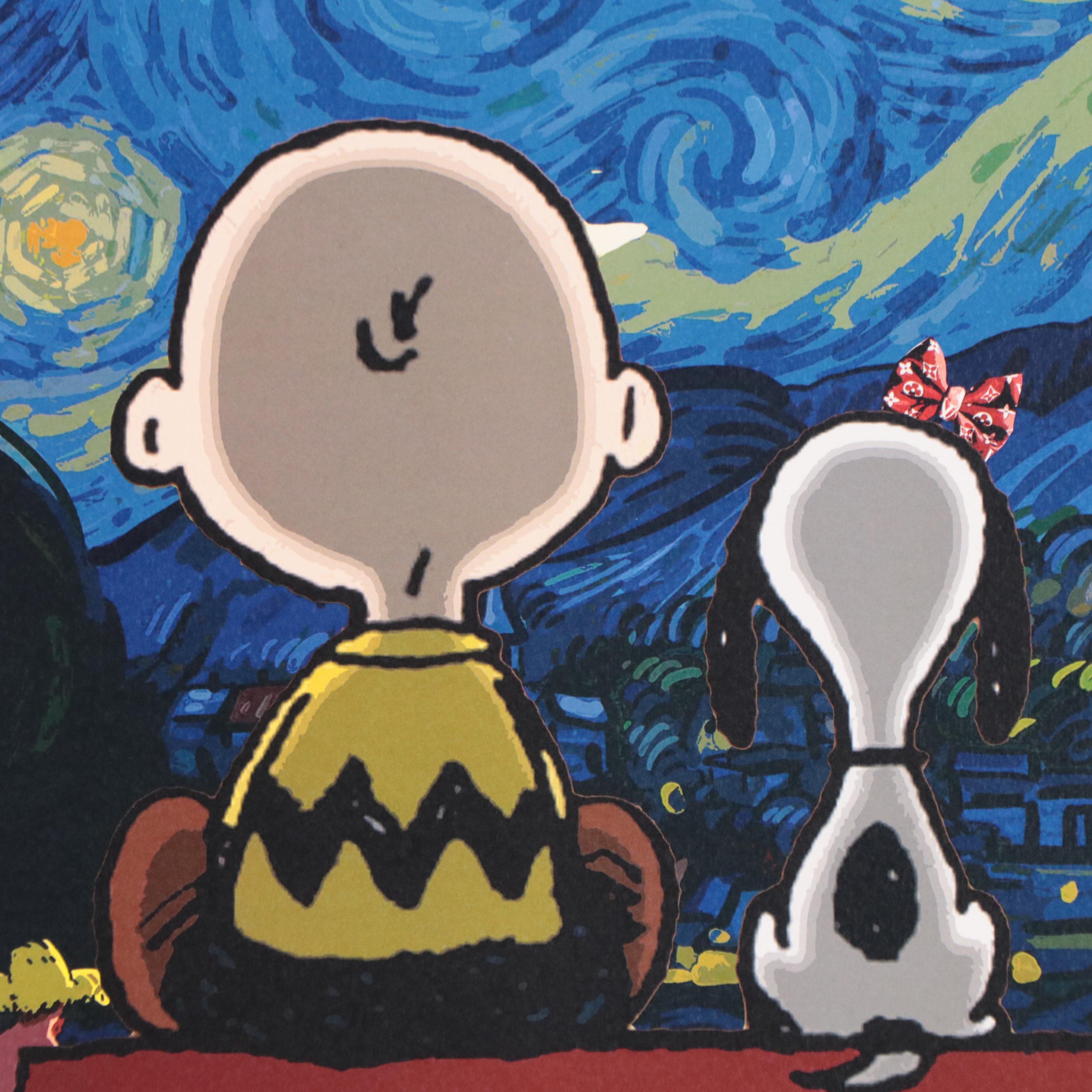 Death NYC Pop Art Digital Print Featuring Peanuts x Van Gogh, 2022 | EBTH