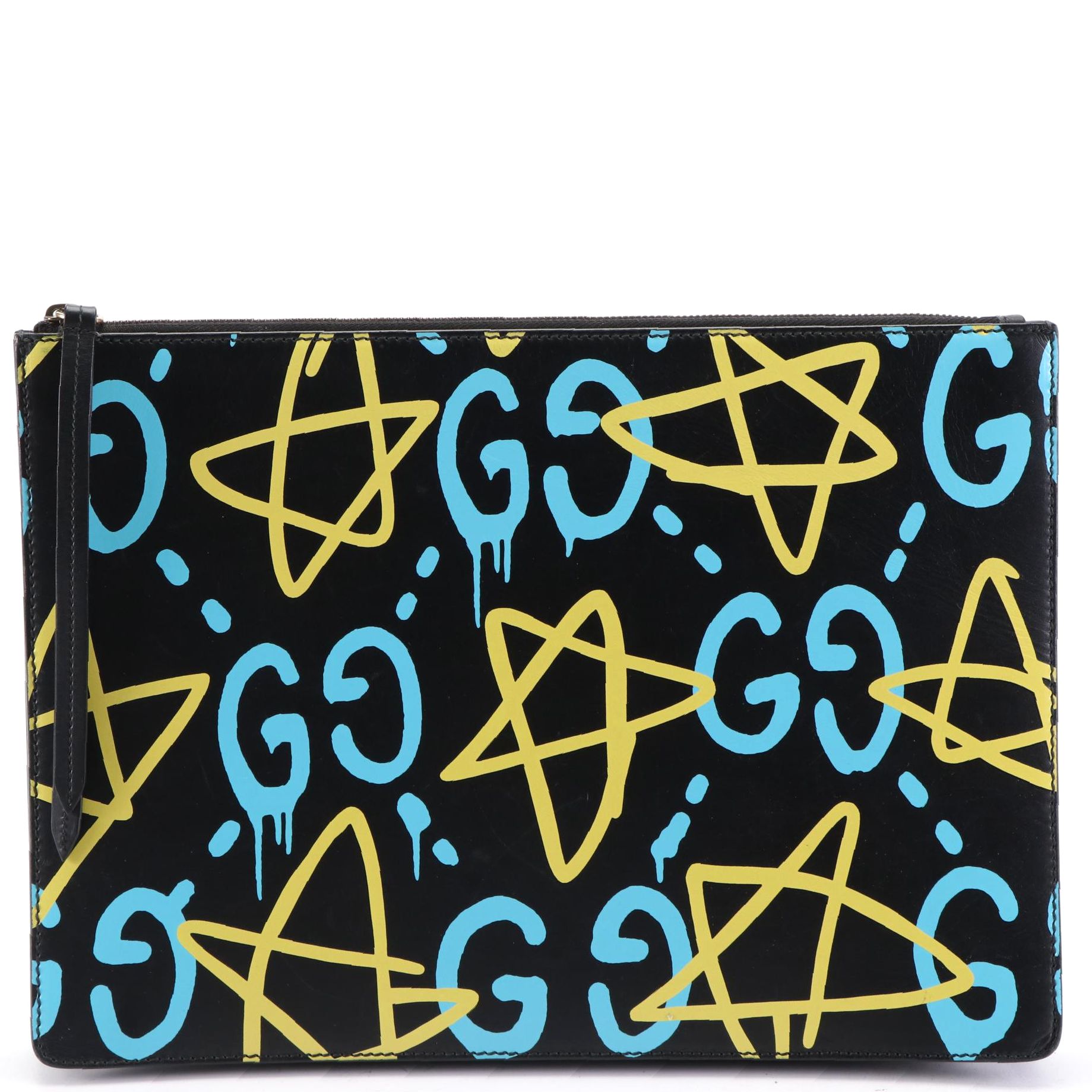 Gucci Ghost Zip Pouch Clutch in Printed Smooth Leather | EBTH