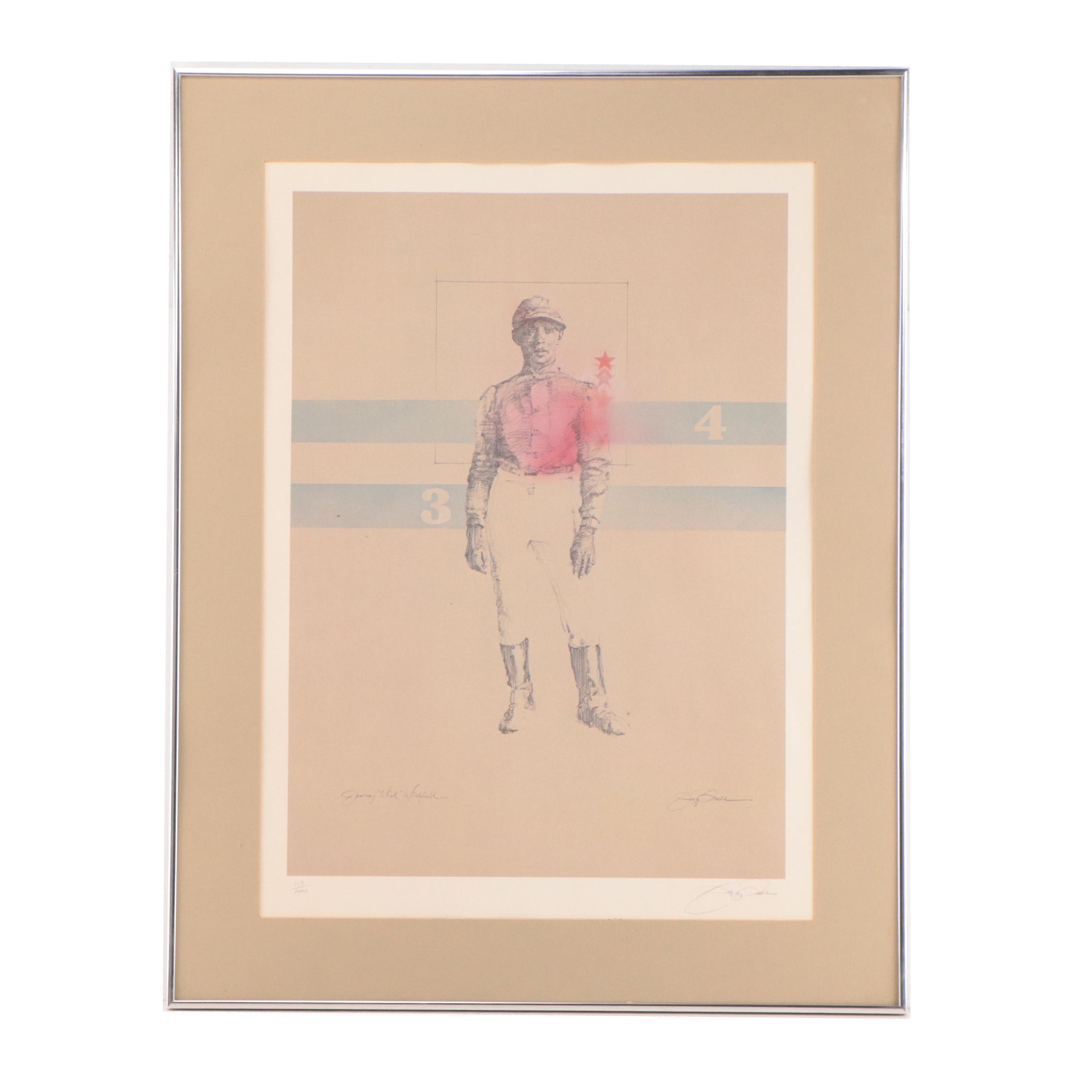Offset Lithograph of Jockey "Jimmy 'Wink' Winkfield" | EBTH
