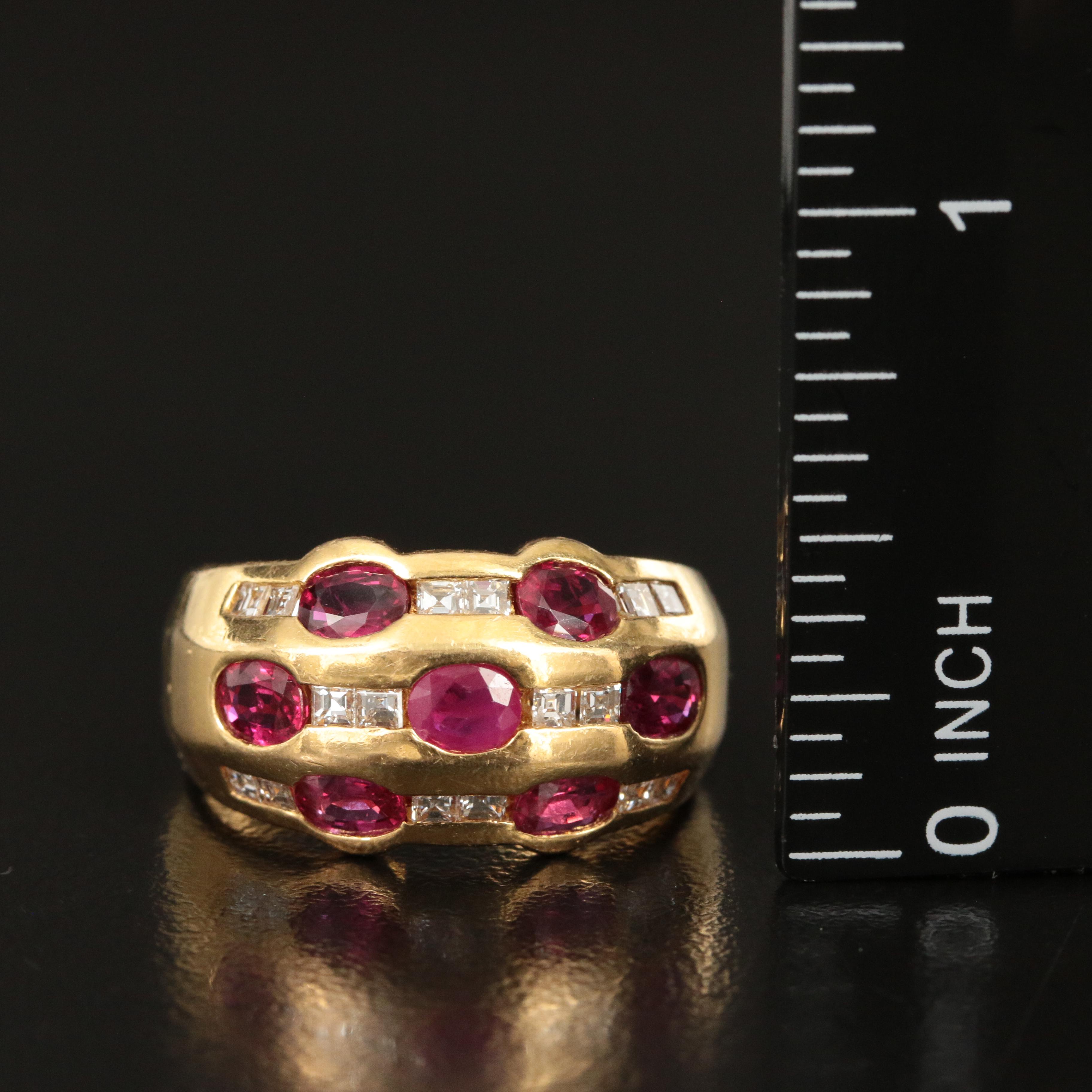 18K Ruby and Diamond Dome Ring | EBTH