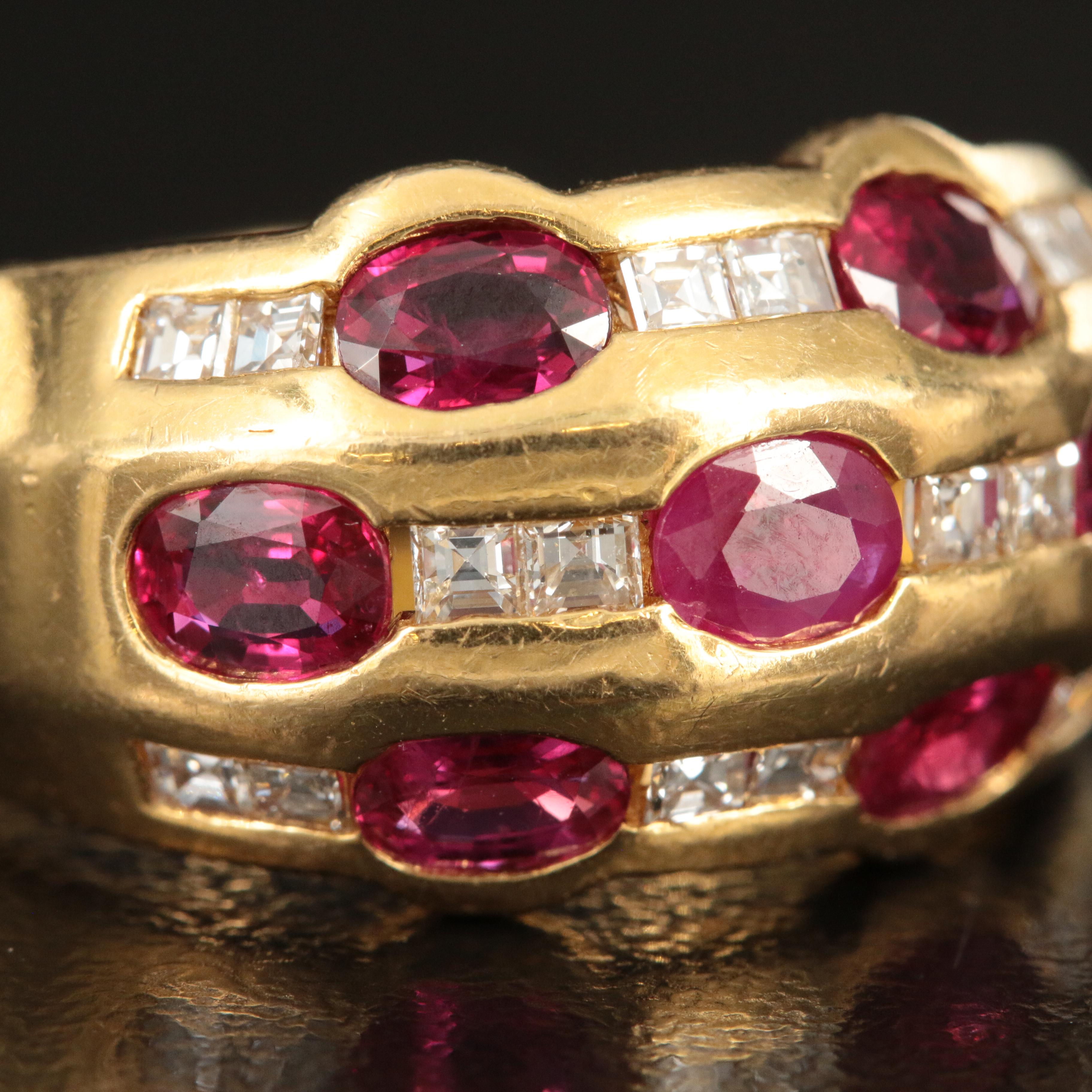 18K Ruby and Diamond Dome Ring | EBTH