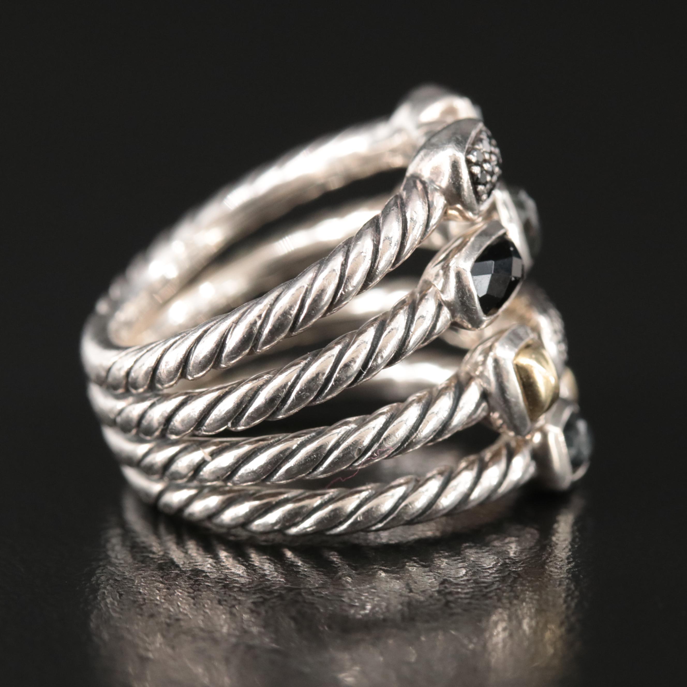 David Yurman "Confetti Collection" Sterling with Bonded 18K Gold Ring ...