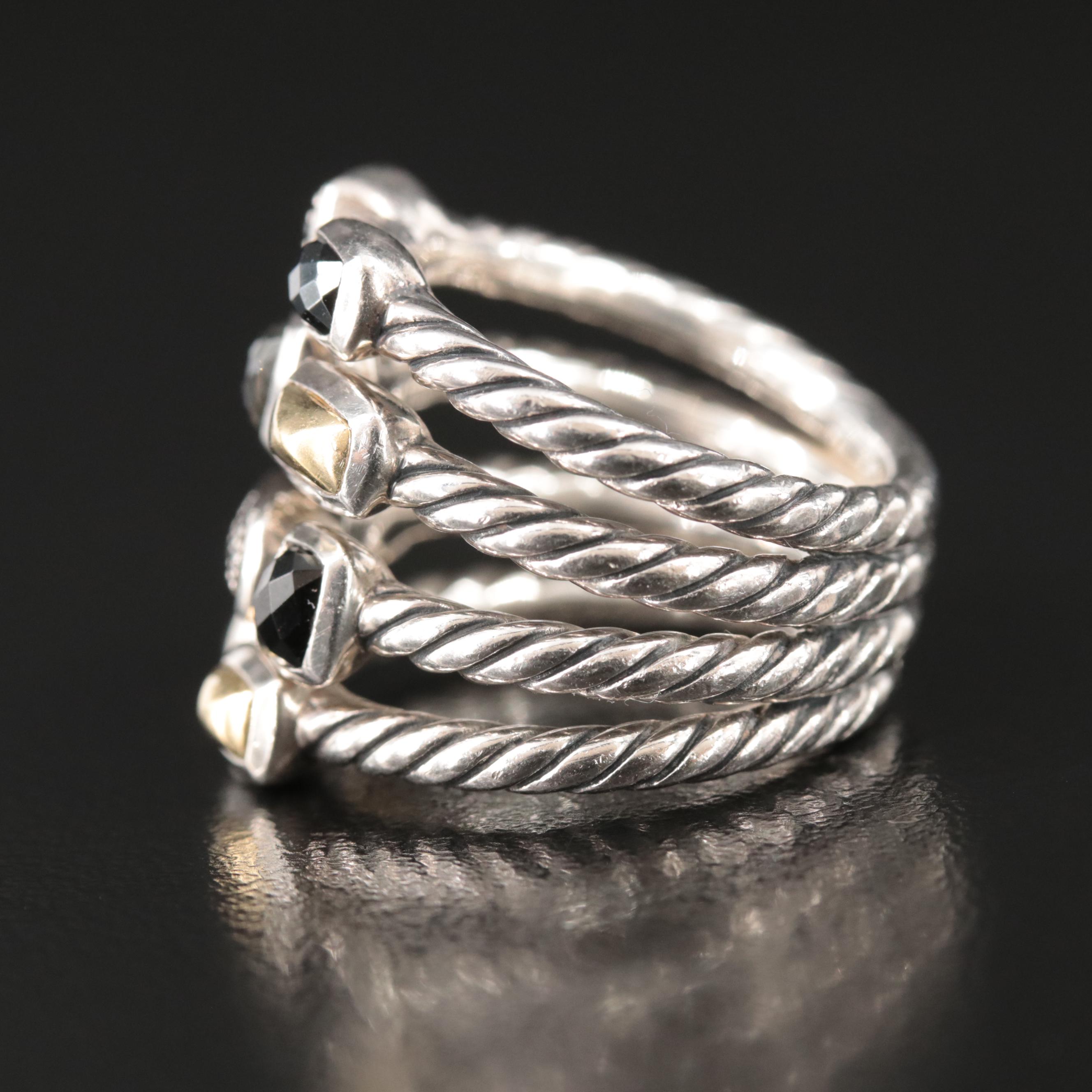 David Yurman "Confetti Collection" Sterling with Bonded 18K Gold Ring ...