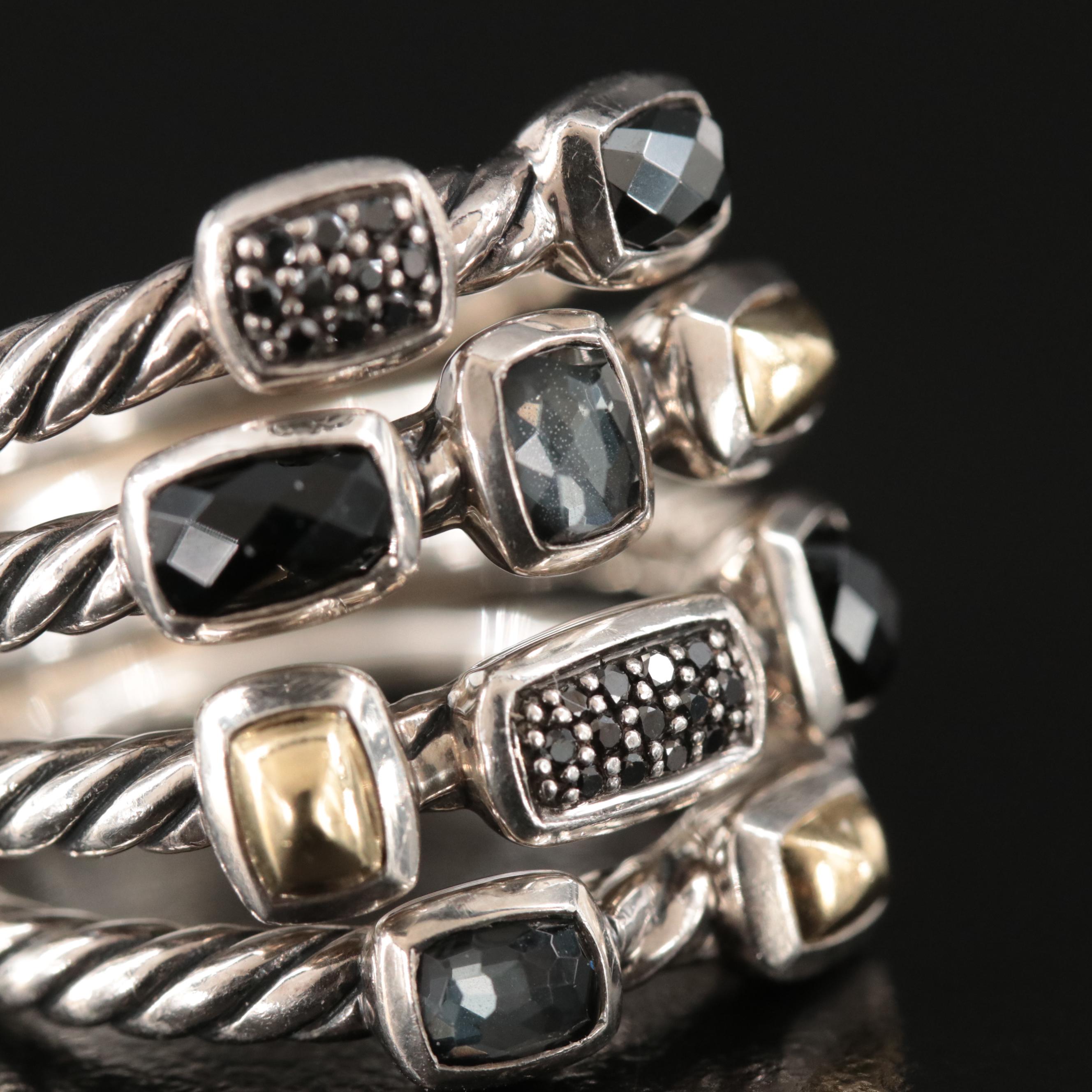 David Yurman "Confetti Collection" Sterling with Bonded 18K Gold Ring ...