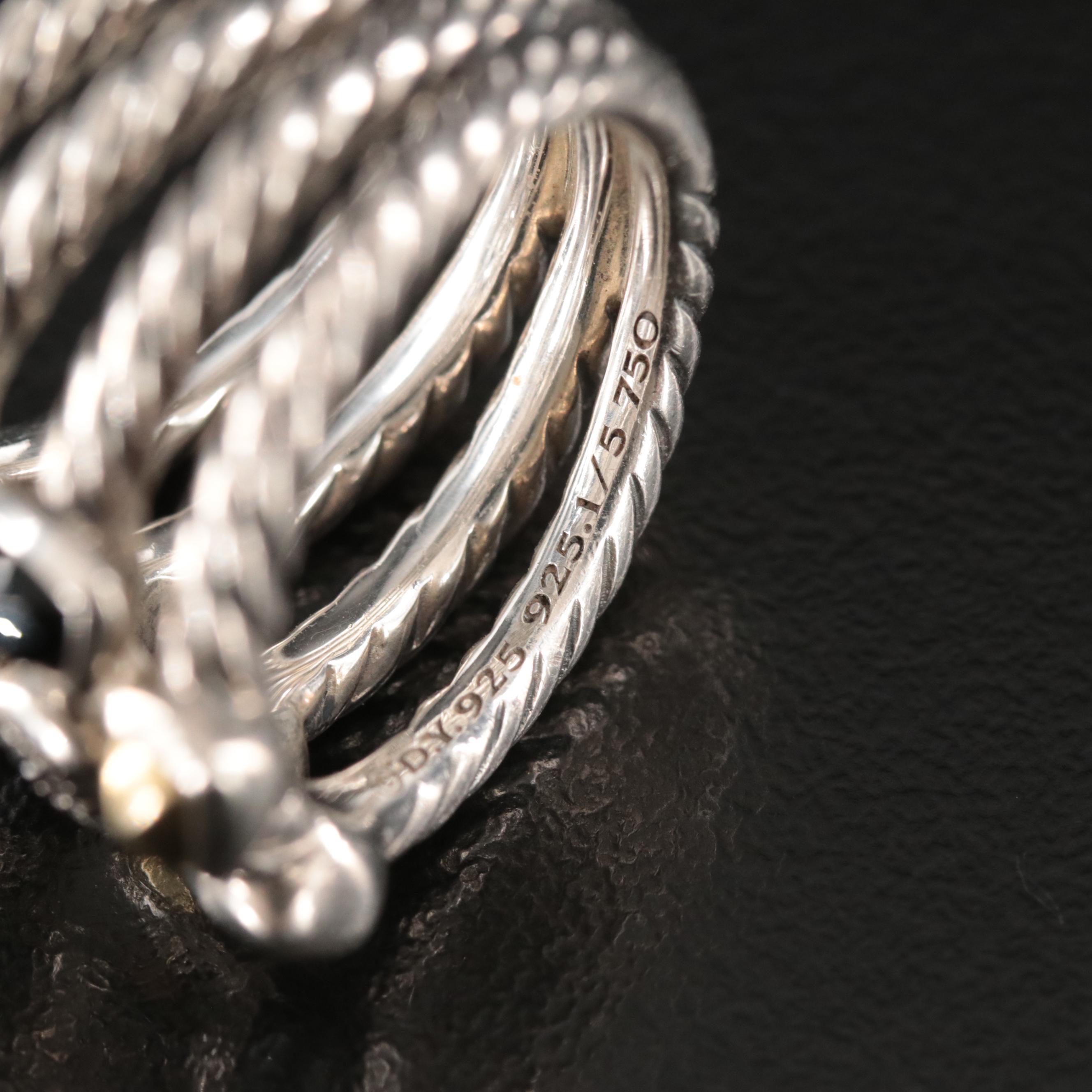 David Yurman "Confetti Collection" Sterling with Bonded 18K Gold Ring ...