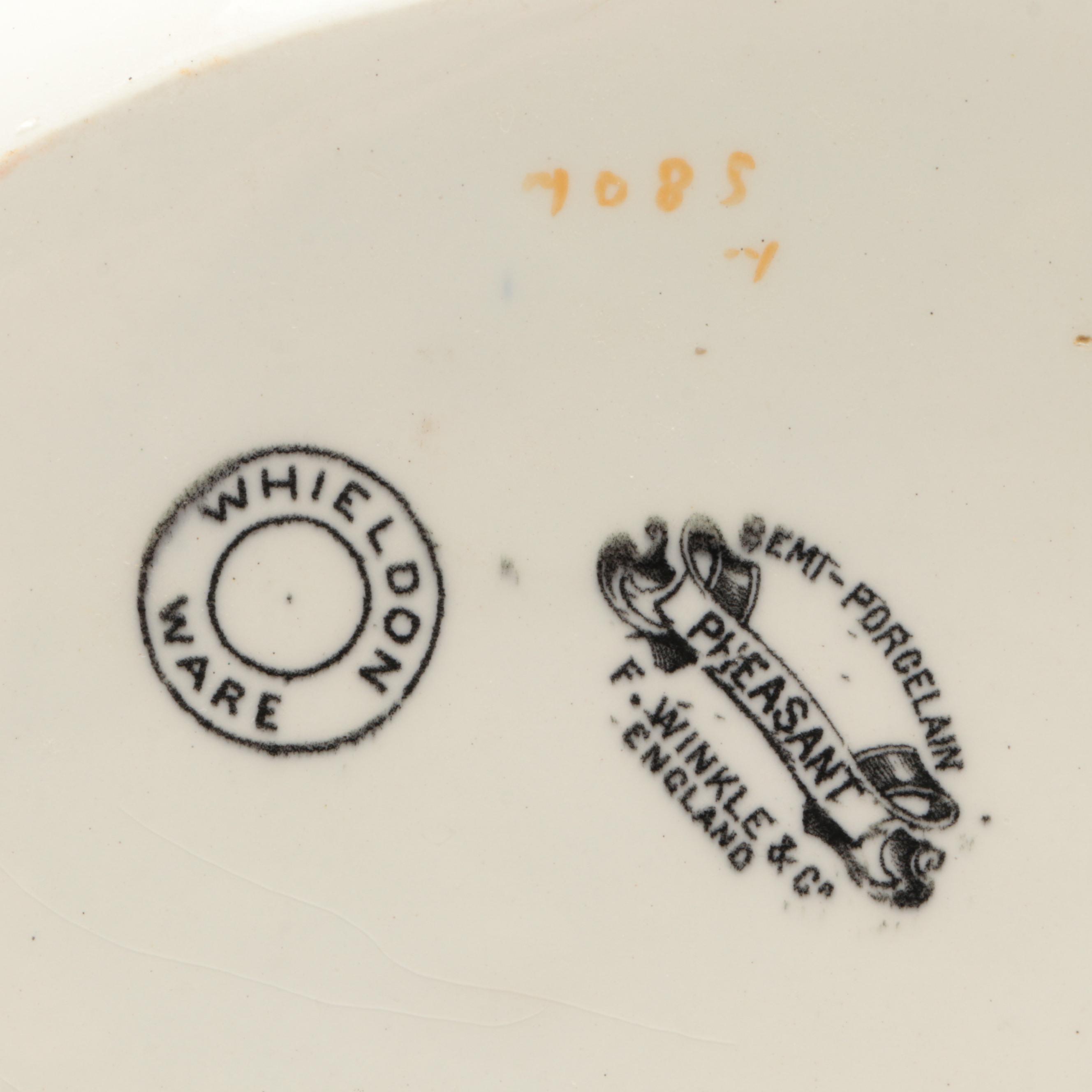 F. Winkle & Co. Whieldon Ware "Pheasant" Porcelain Oval Bowl | EBTH