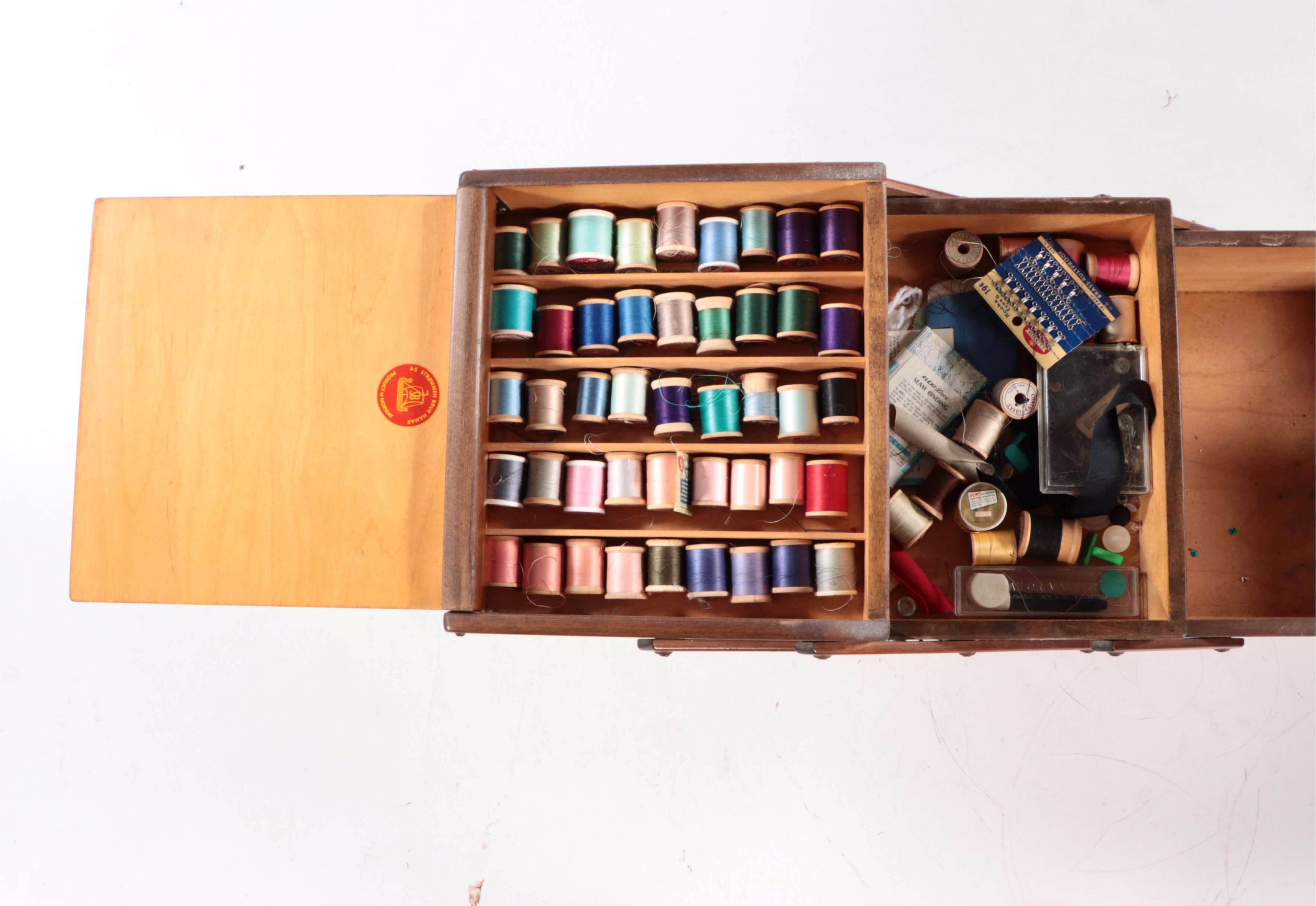 Norwegian Mid Century Modern Accordion Style Sewing Chest | EBTH