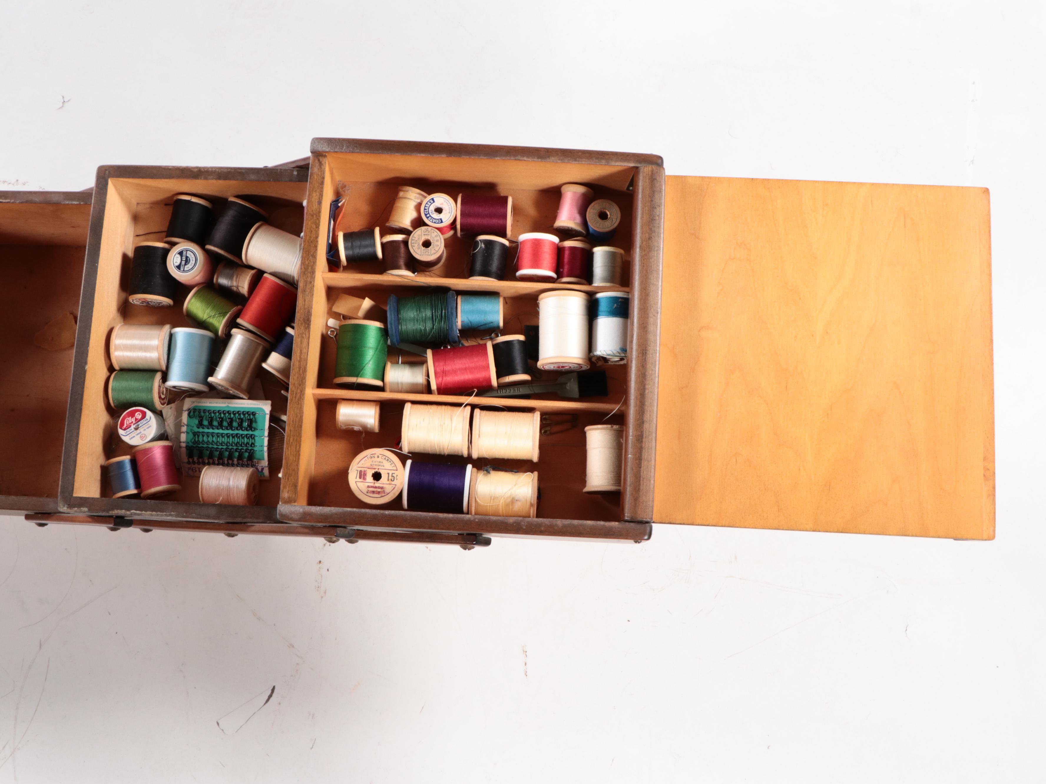 Norwegian Mid Century Modern Accordion Style Sewing Chest | EBTH