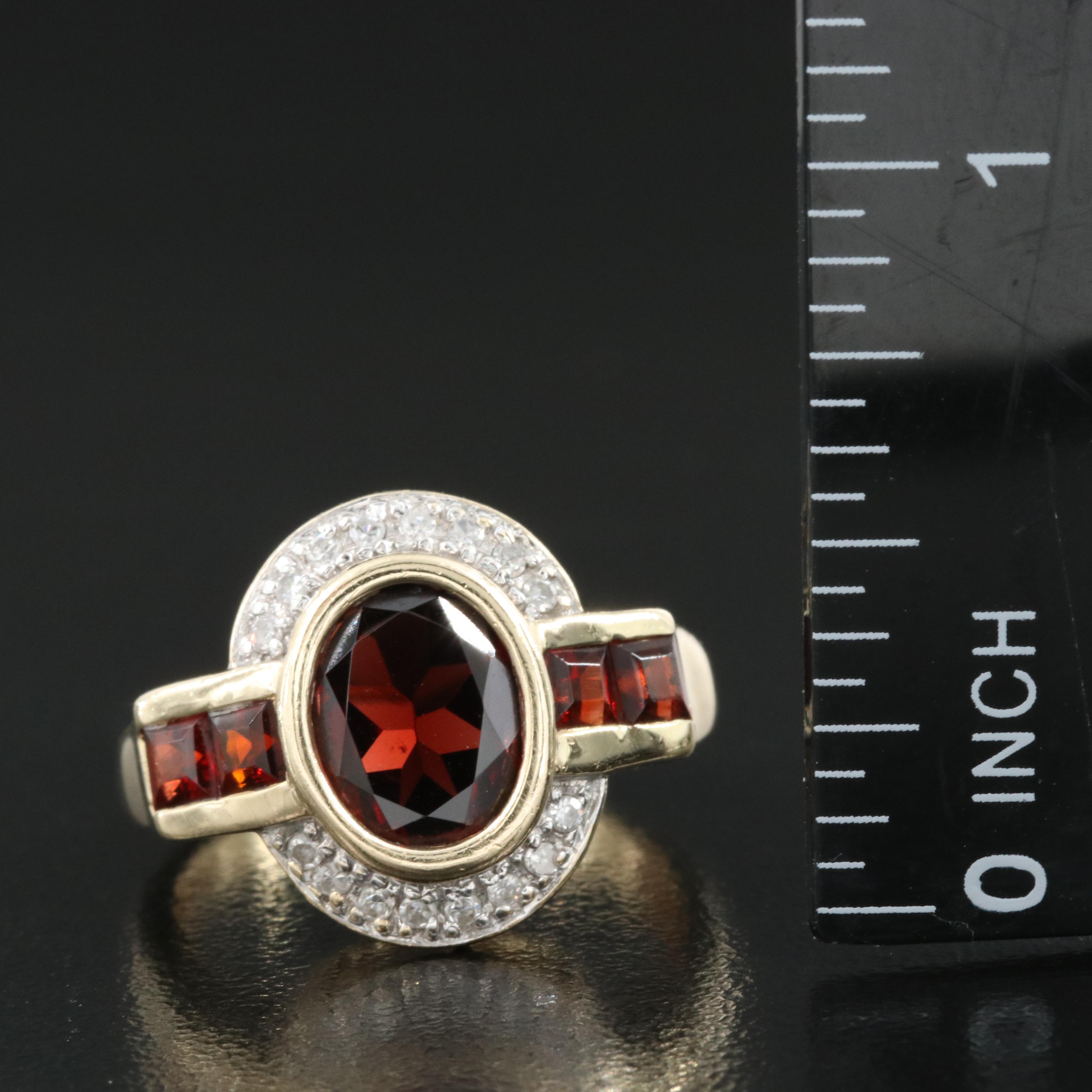 14K Garnet and Diamond Ring | EBTH