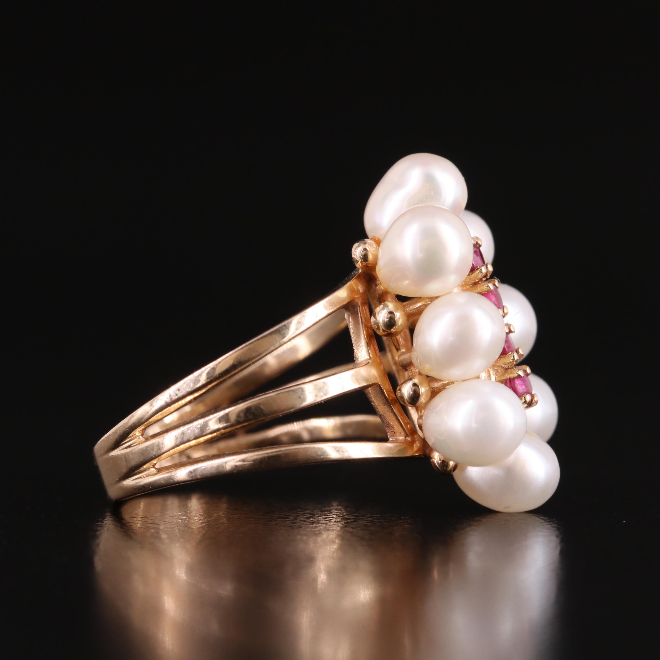 14K Pearl and Ruby Ring | EBTH