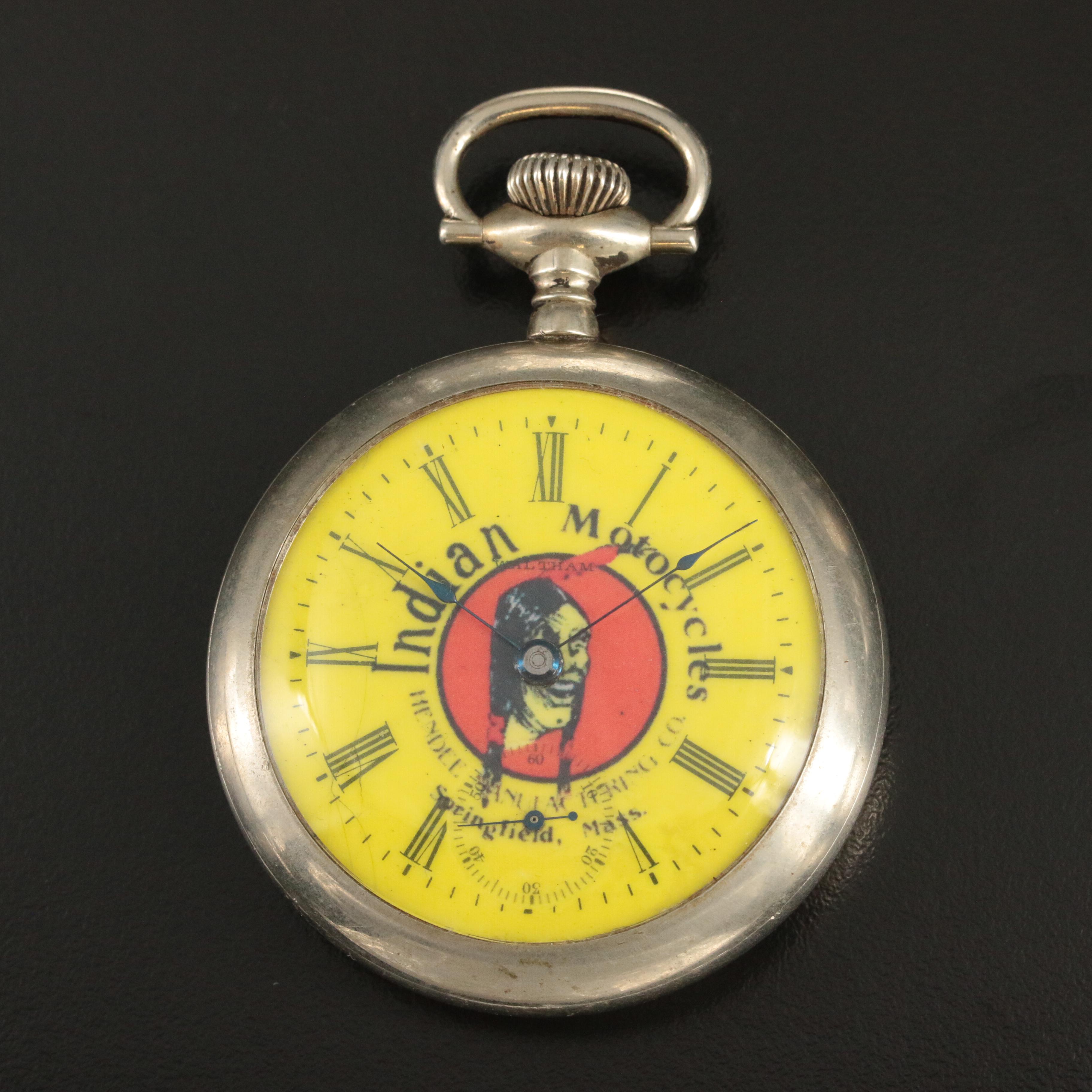 1901 Waltham Pocket Watch with Indian Motorcycle Dial | EBTH