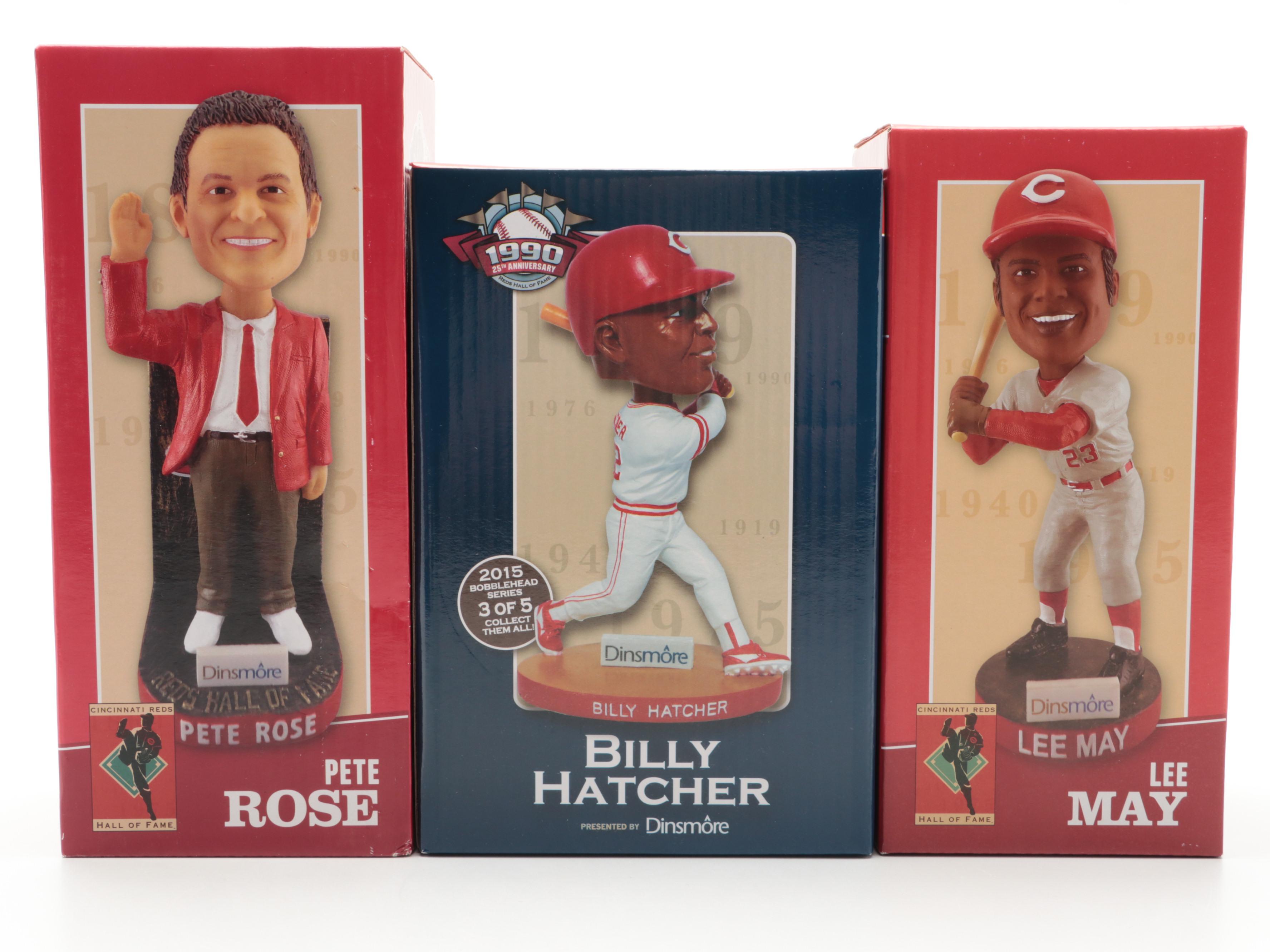 Cincinnati Reds Bobbleheads with Pete Rose, Bill Hatcher, Lee May and ...