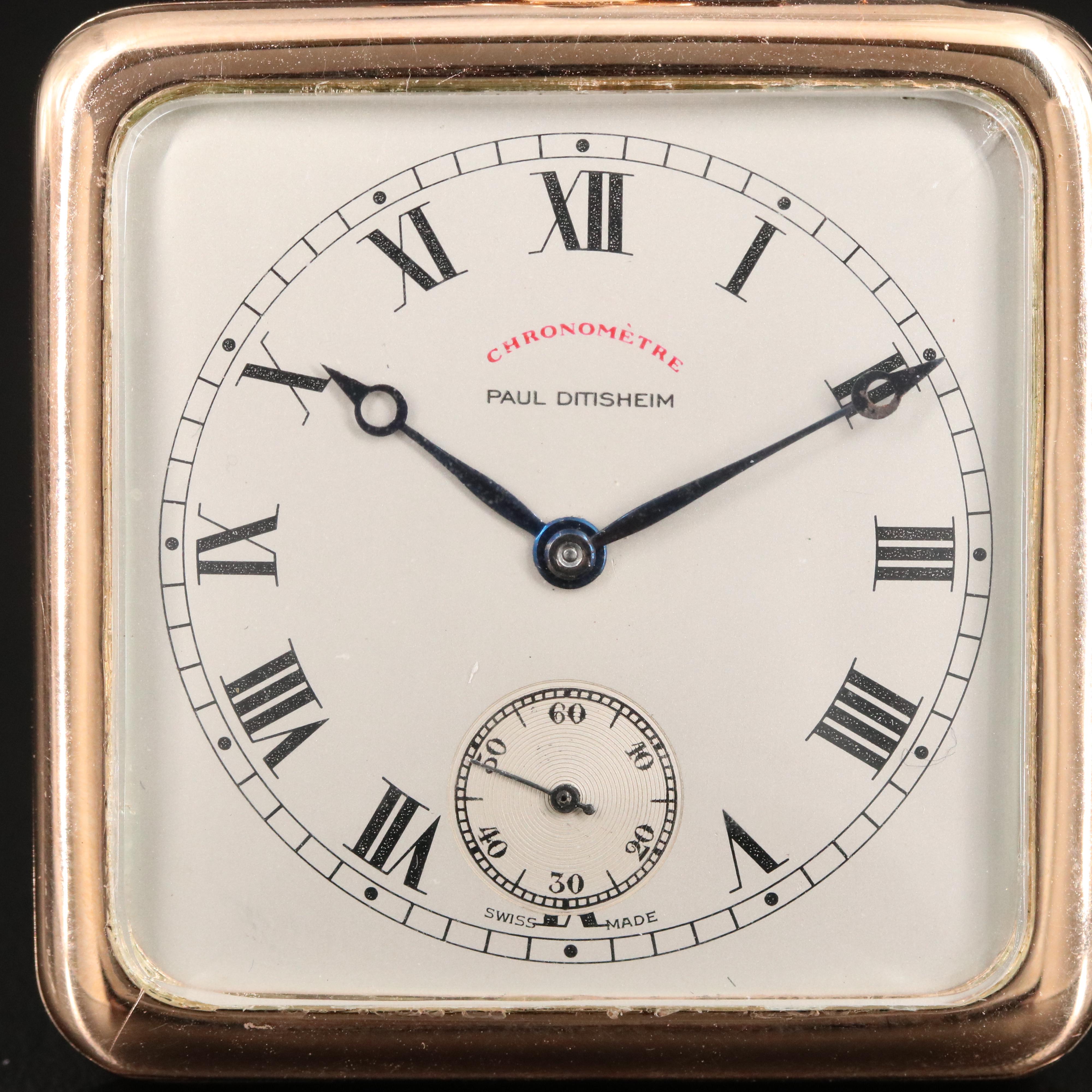 Vintage Paul Ditisheim 14K Square Pocket Watch | EBTH