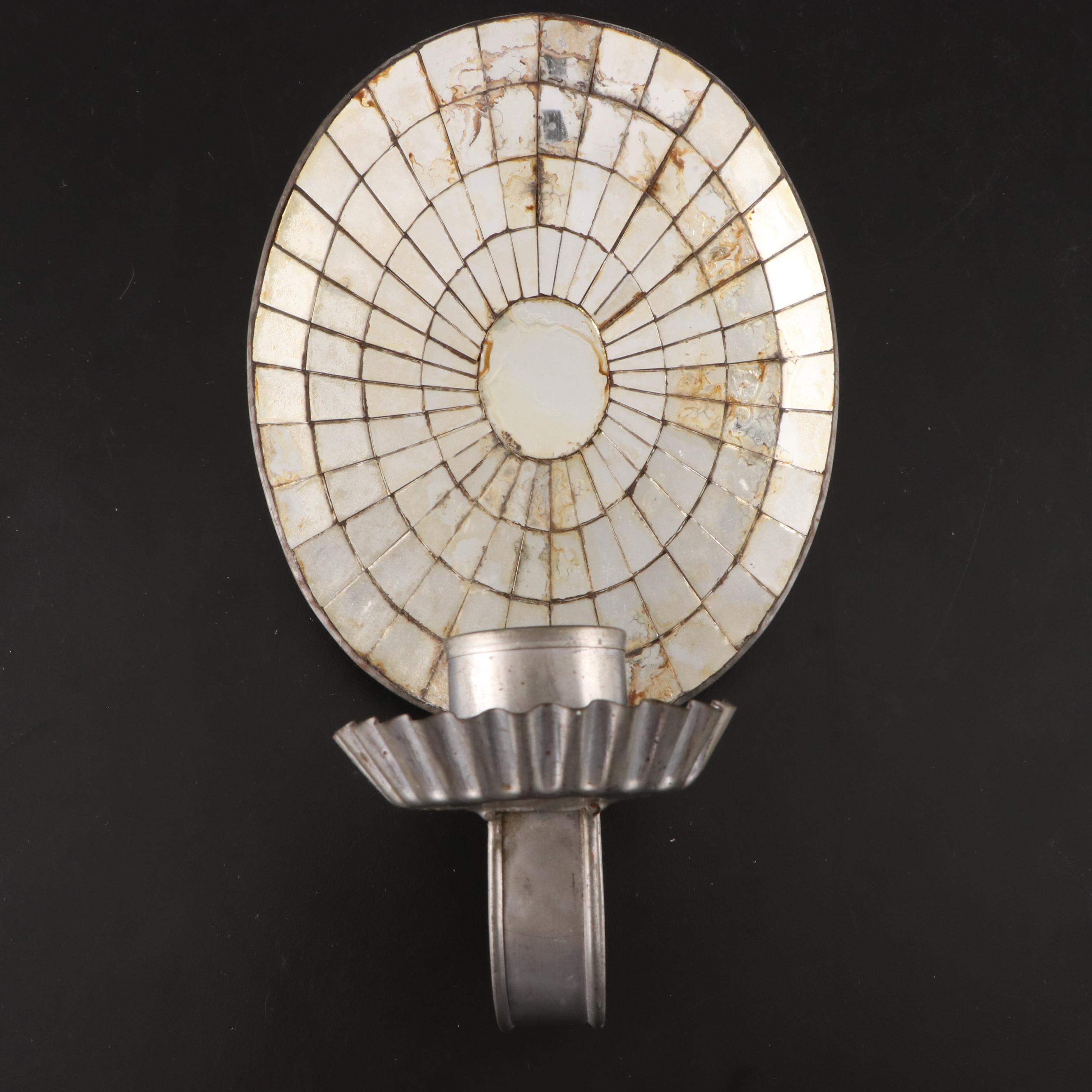 Colonial Style Mirrored Tin Candle Sconces | EBTH