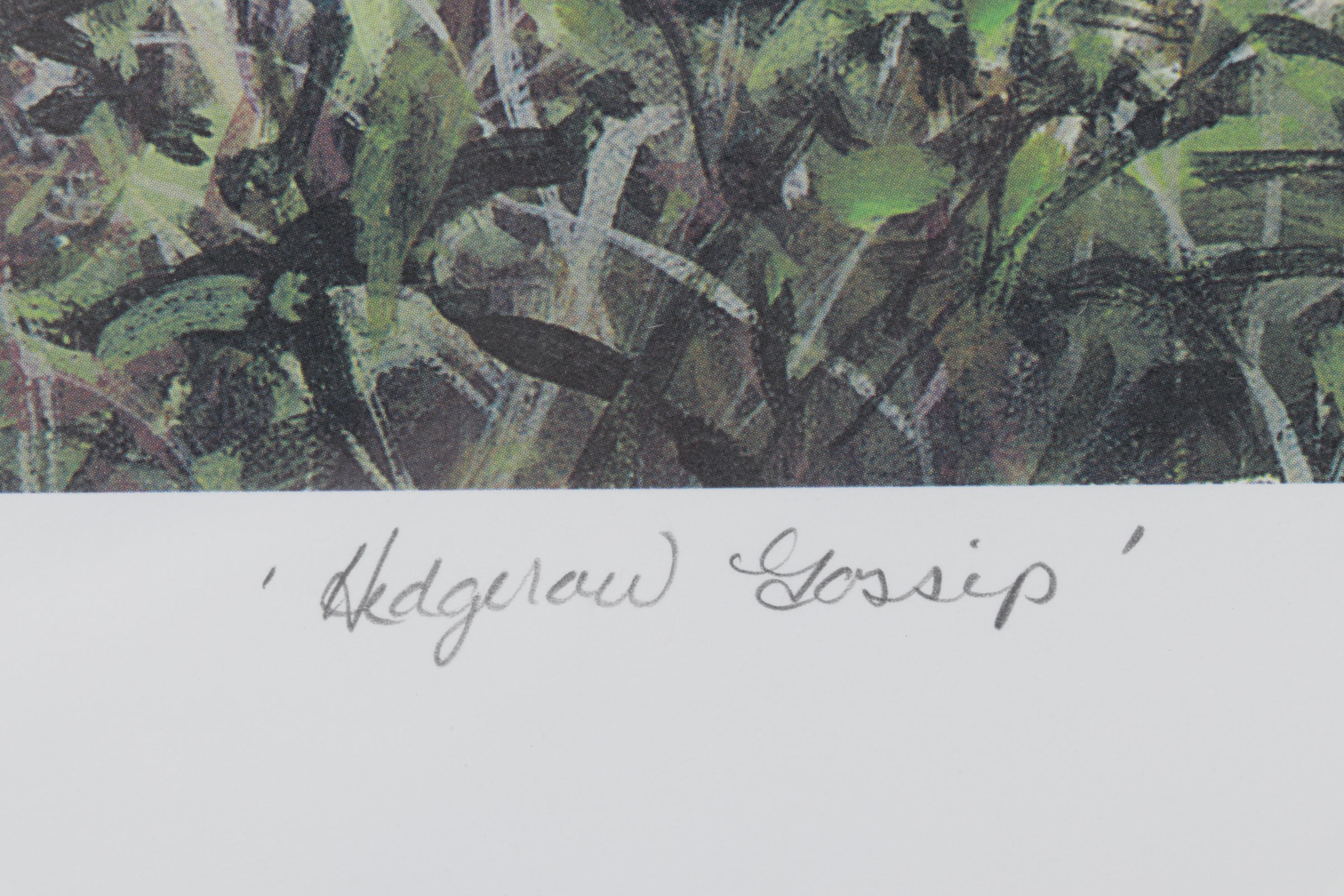 Judi Kent Pyrah Offset Lithograph "Hedgerow Gossip," Circa 2000 | EBTH