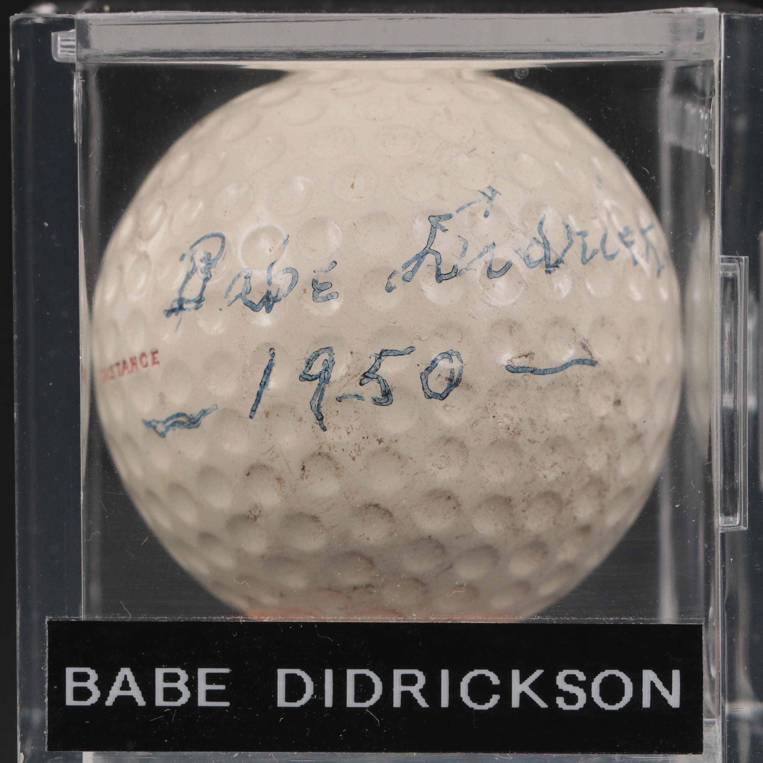 Babe Didrickson Signed Top Notch Golf Ball in Display, Mid 20th Century ...