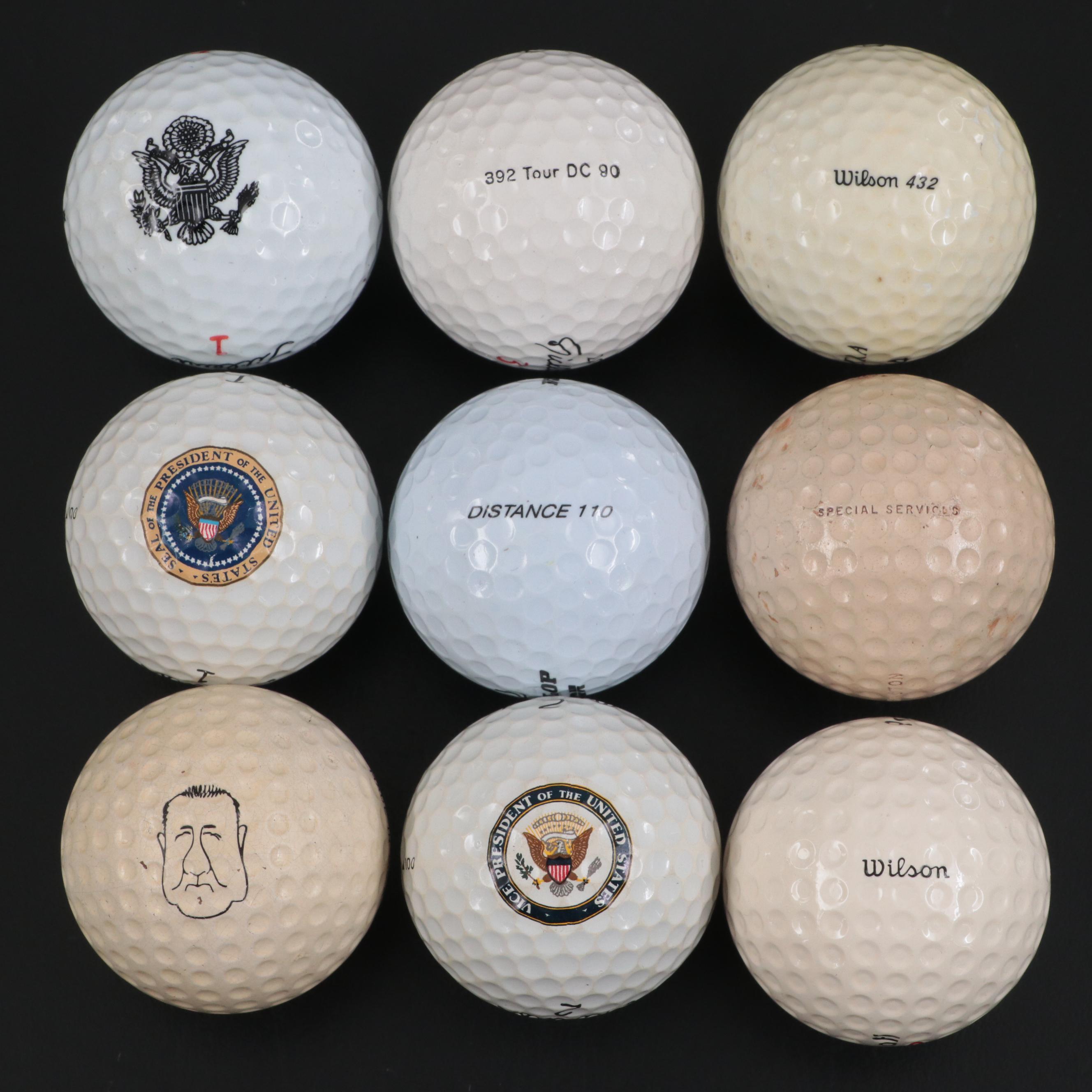 Presidential and Military Golf Balls with Bill Clinton, Gerald Ford ...