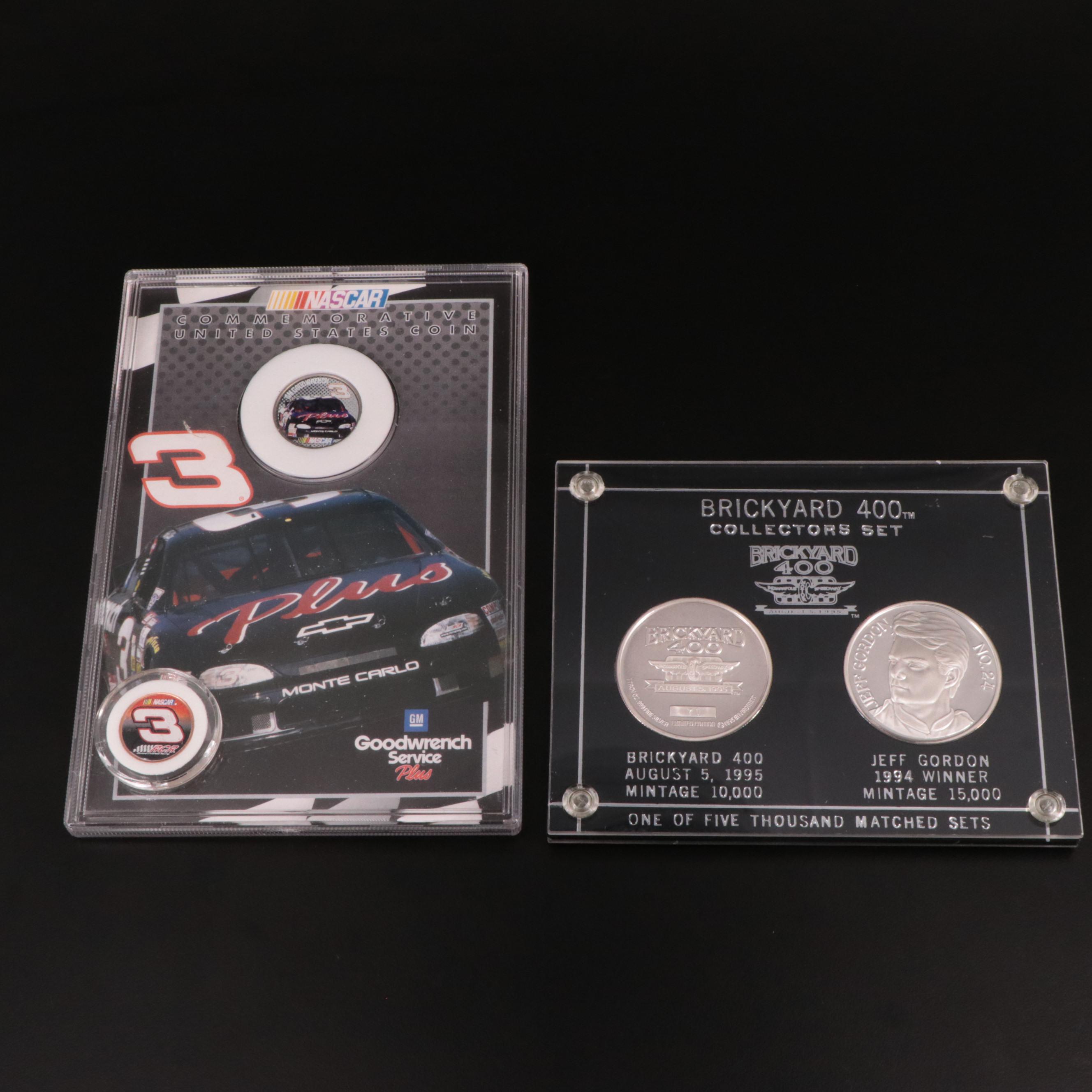 Two #3 Jeff Gordon .999 Silver Rounds and Two #3 Colorized State ...