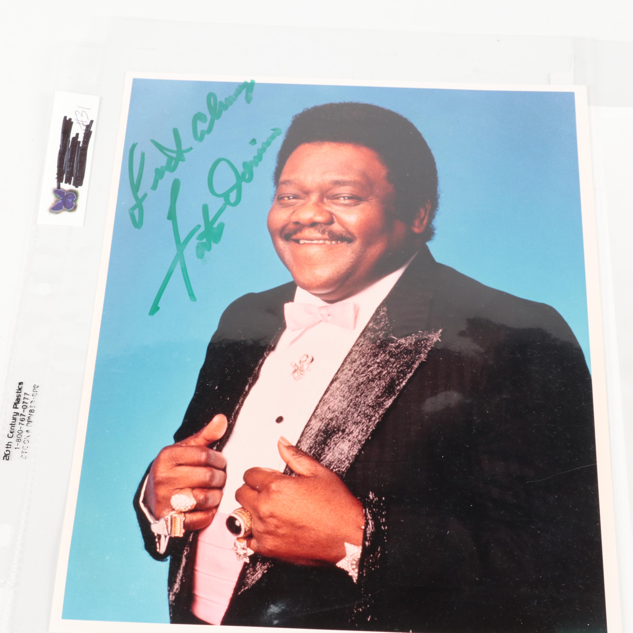 Chubby Checker, Fats Domino and Willie Mosconi Autographed Photos | EBTH