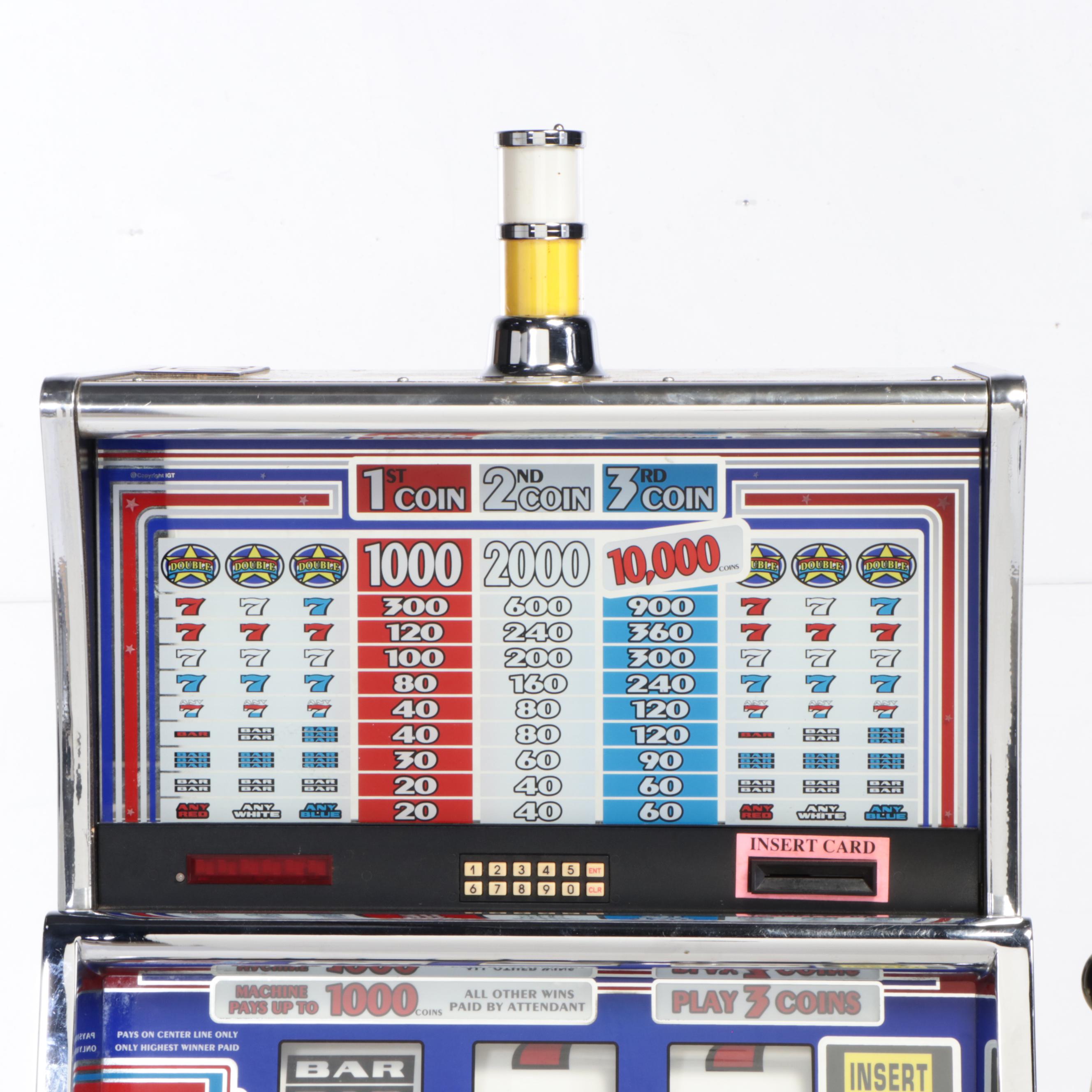 IGT Double Red, White & Blue Slot Machine With Base | EBTH