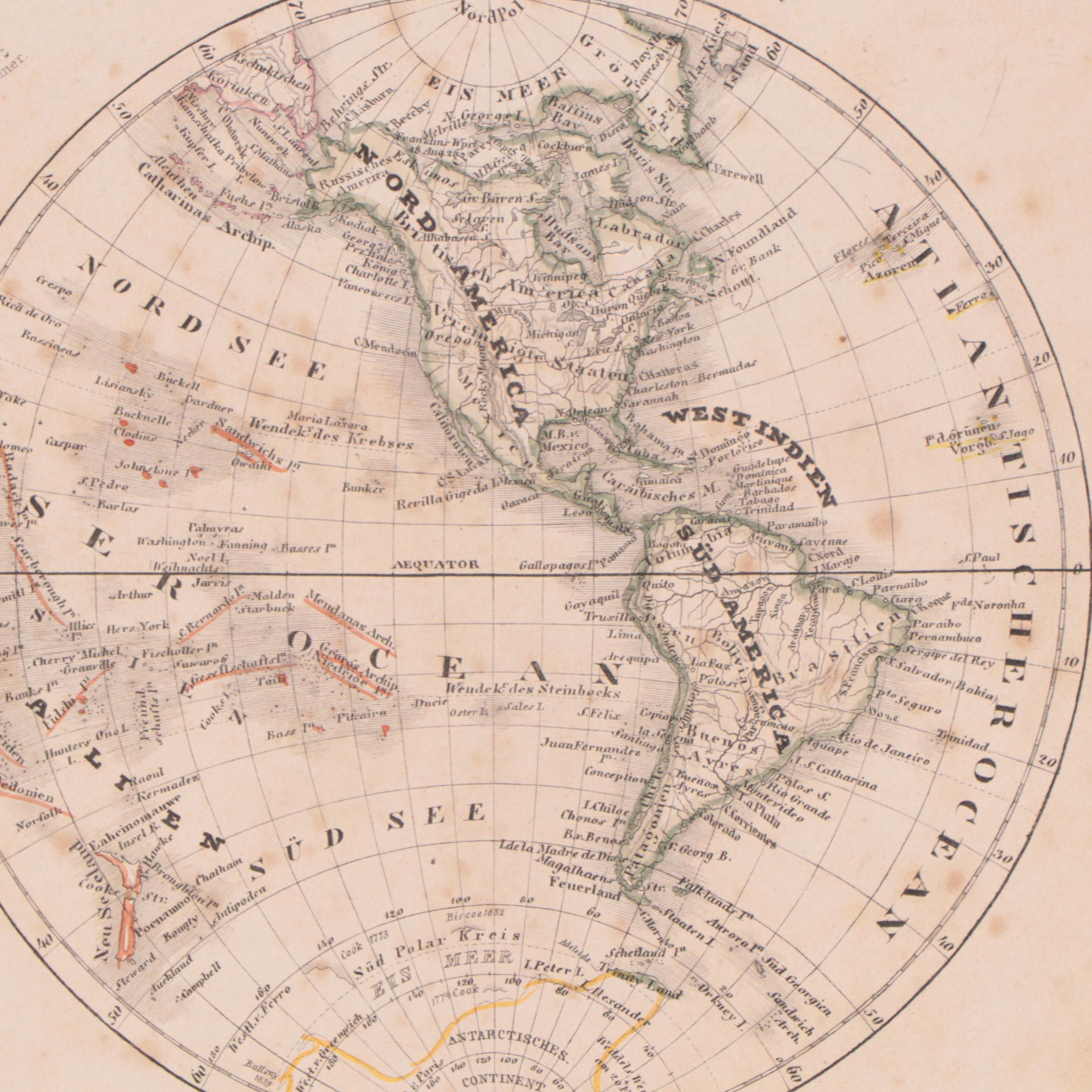 German World Atlas Hand-Colored Engraving, Circa 1849 | EBTH