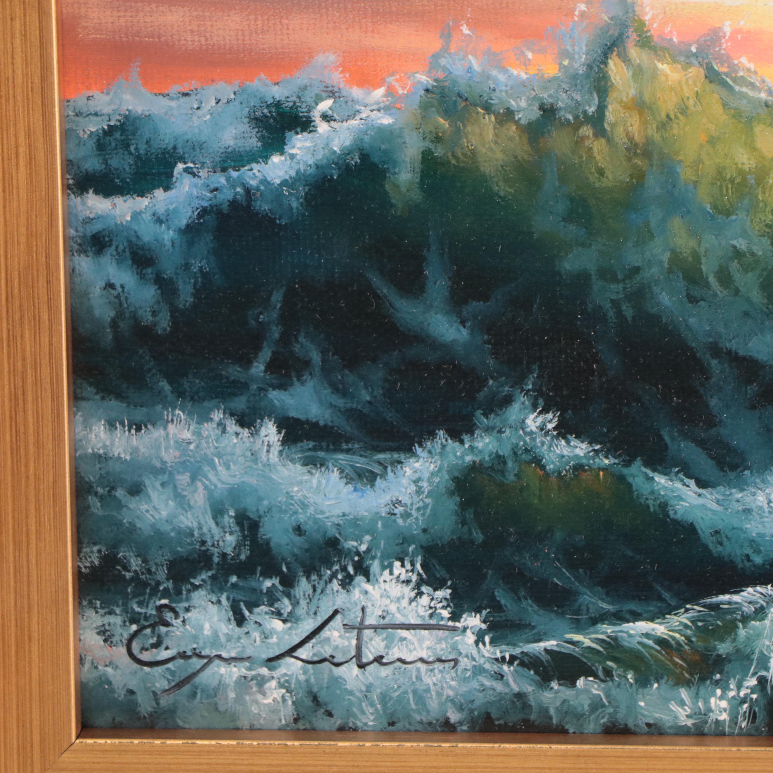 Jevgenijus Litvinas Seascape Oil Painting "Ocean Waves," 2022 | EBTH